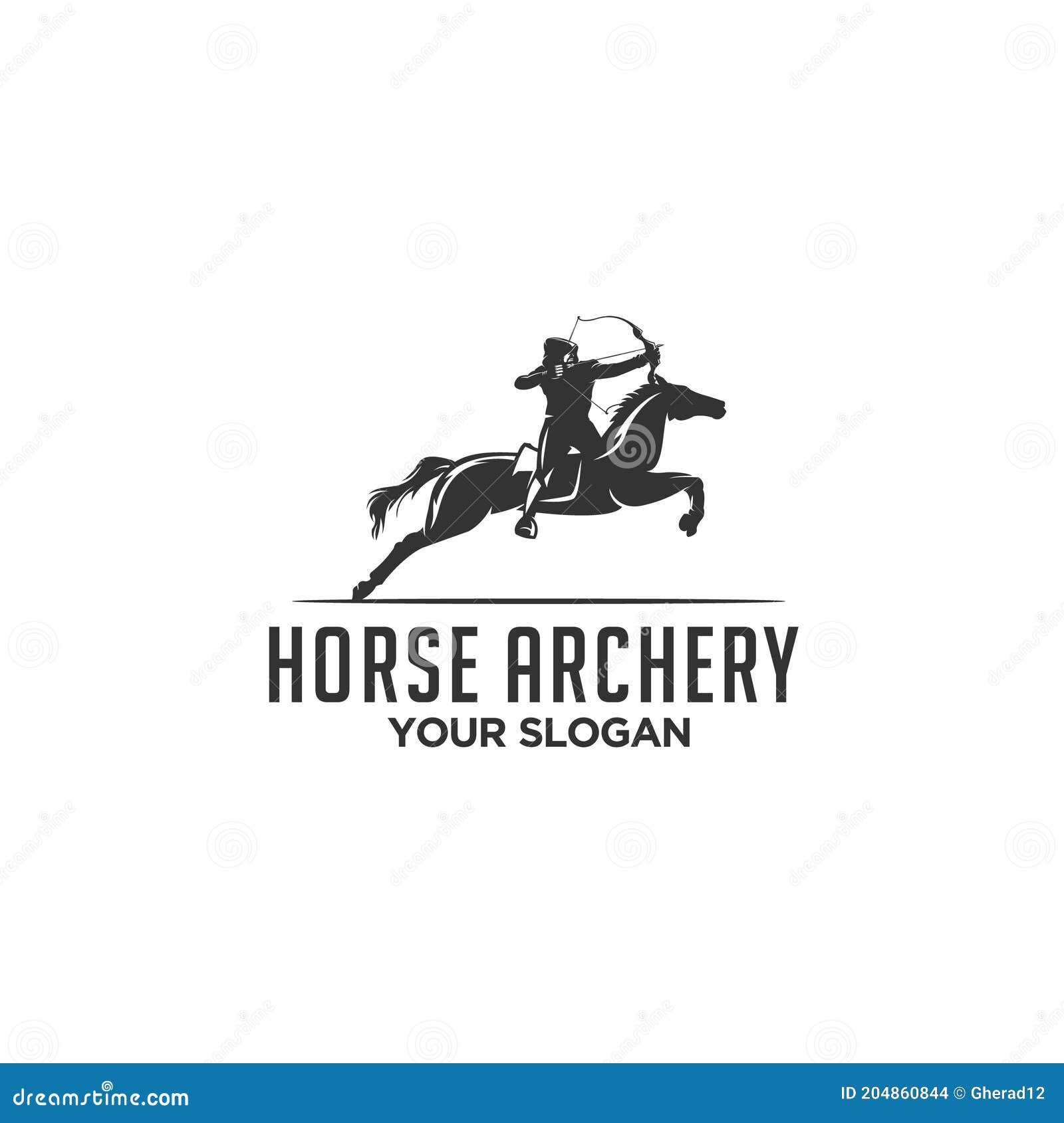Horse Archery Silhouette Logo Stock Illustration - Illustration of ...