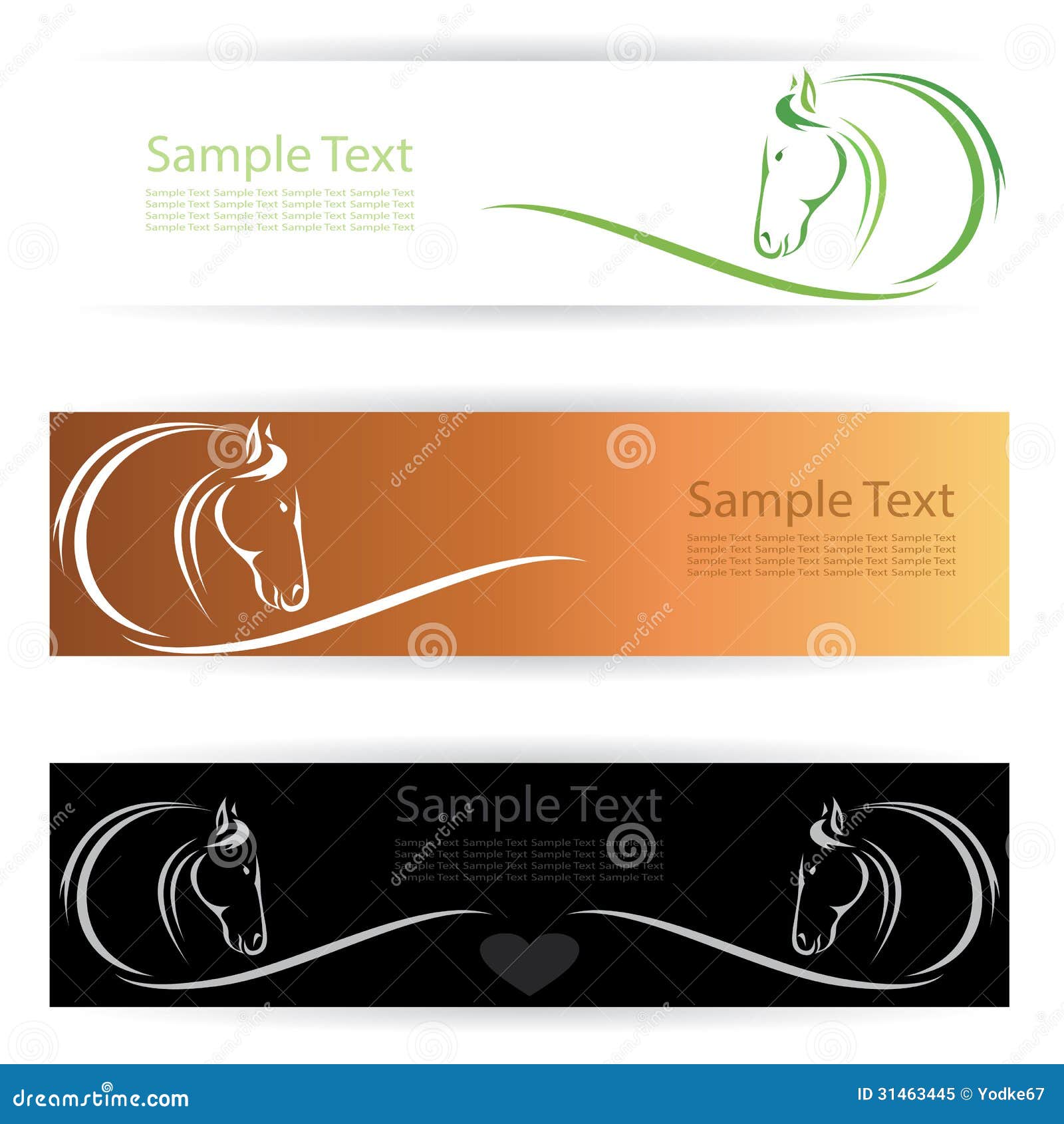 Horse banners stock vector. Illustration of mare, animal - 31463445