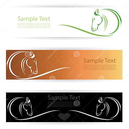 Horse banners stock vector. Illustration of mare, animal - 31463445