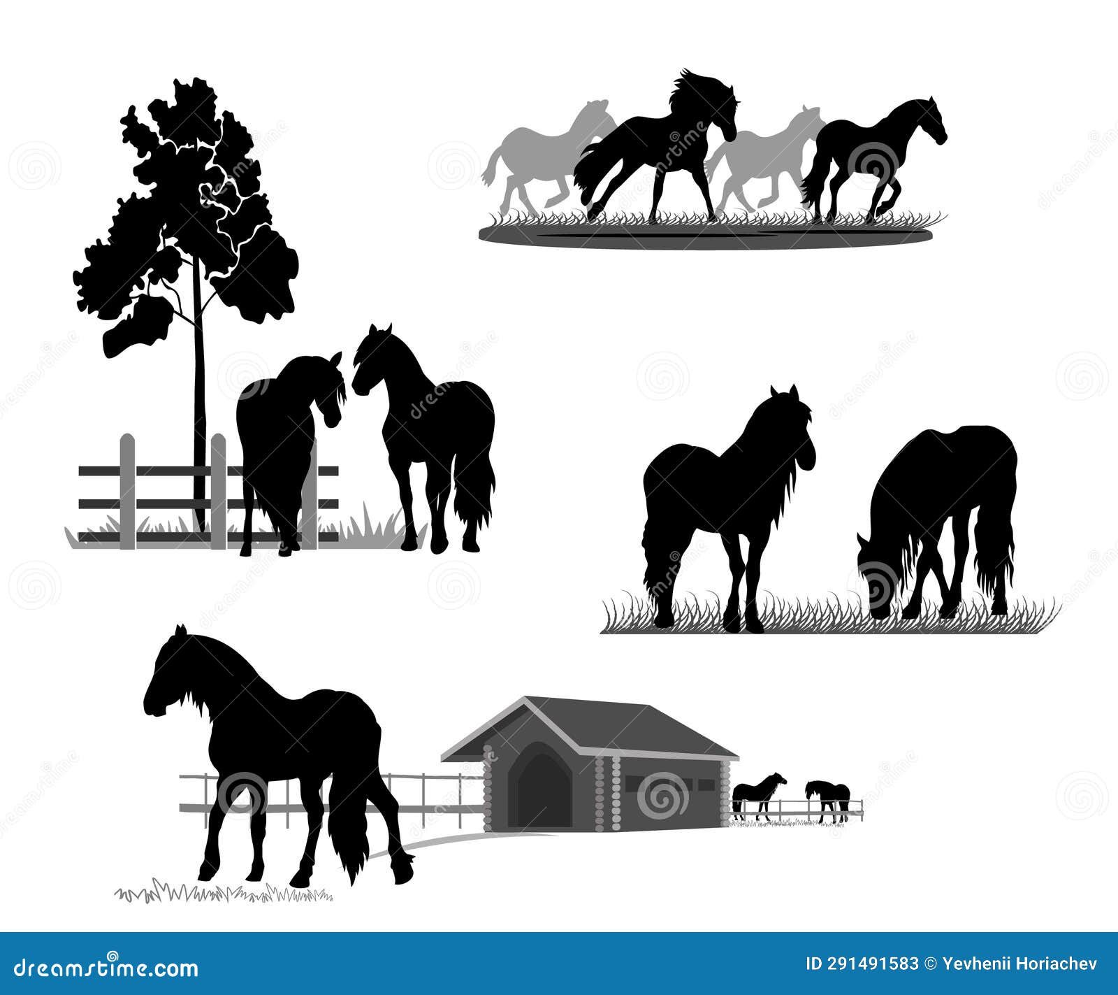 Horse Breeding Isometric Background Cartoon Vector | CartoonDealer.com ...
