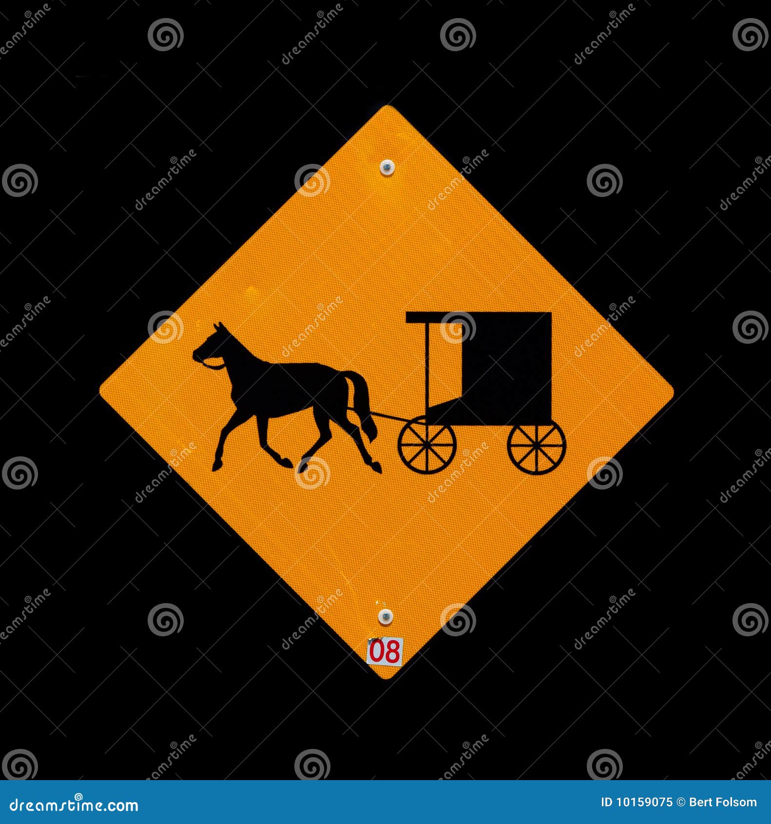 Horse and buggy sign stock image. Image of scuffed, highway - 10159075