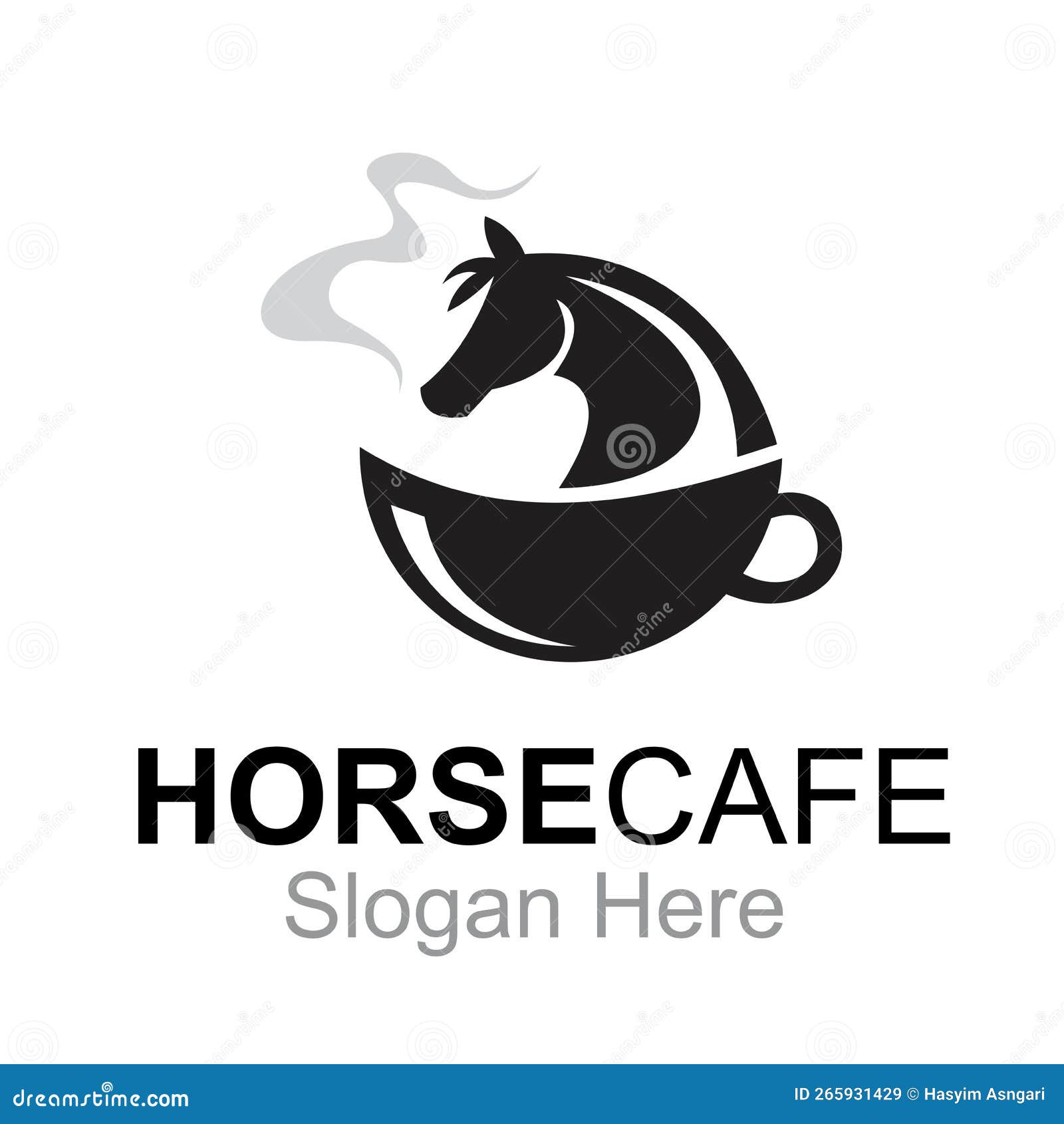 Horse Cafe Logo Design Concept Stock Vector - Illustration of element ...