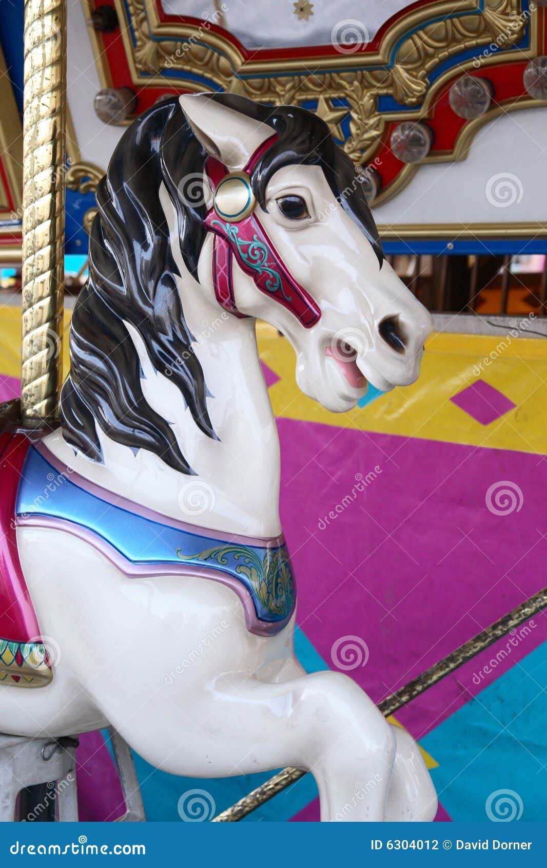 Horse on a Carousel stock photo. Image of mane, colors - 6304012