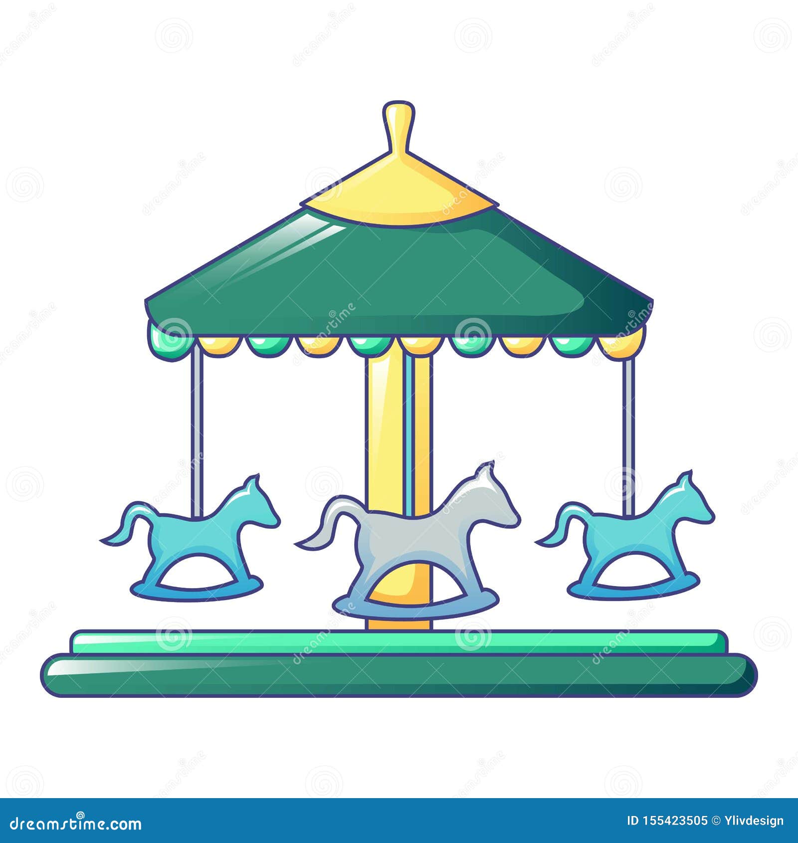 Horse Carousel Icon, Cartoon Style Stock Vector - Illustration of ...