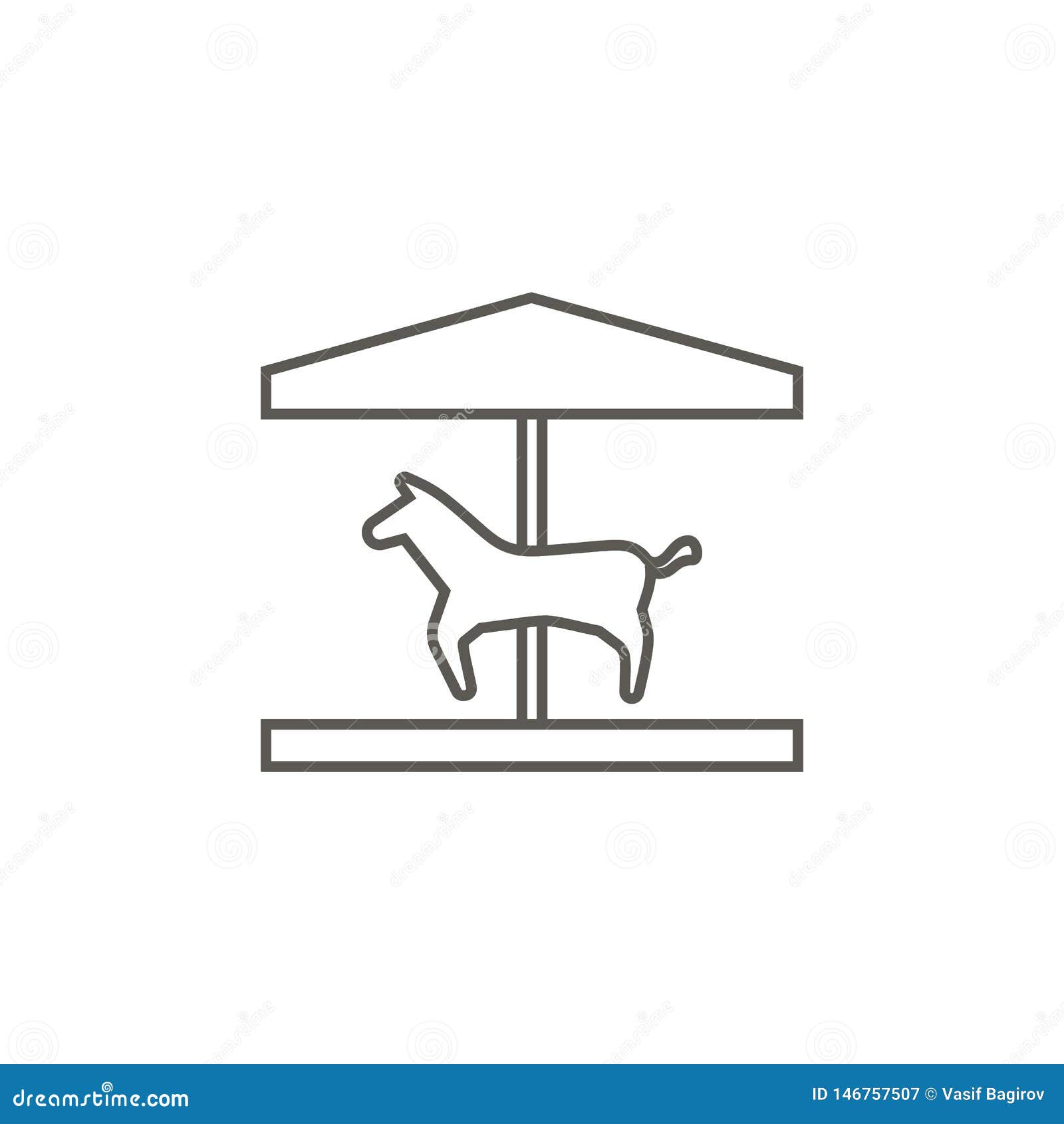 Horse, Carousel Vector Icon. Simple Element Illustration From Map And ...