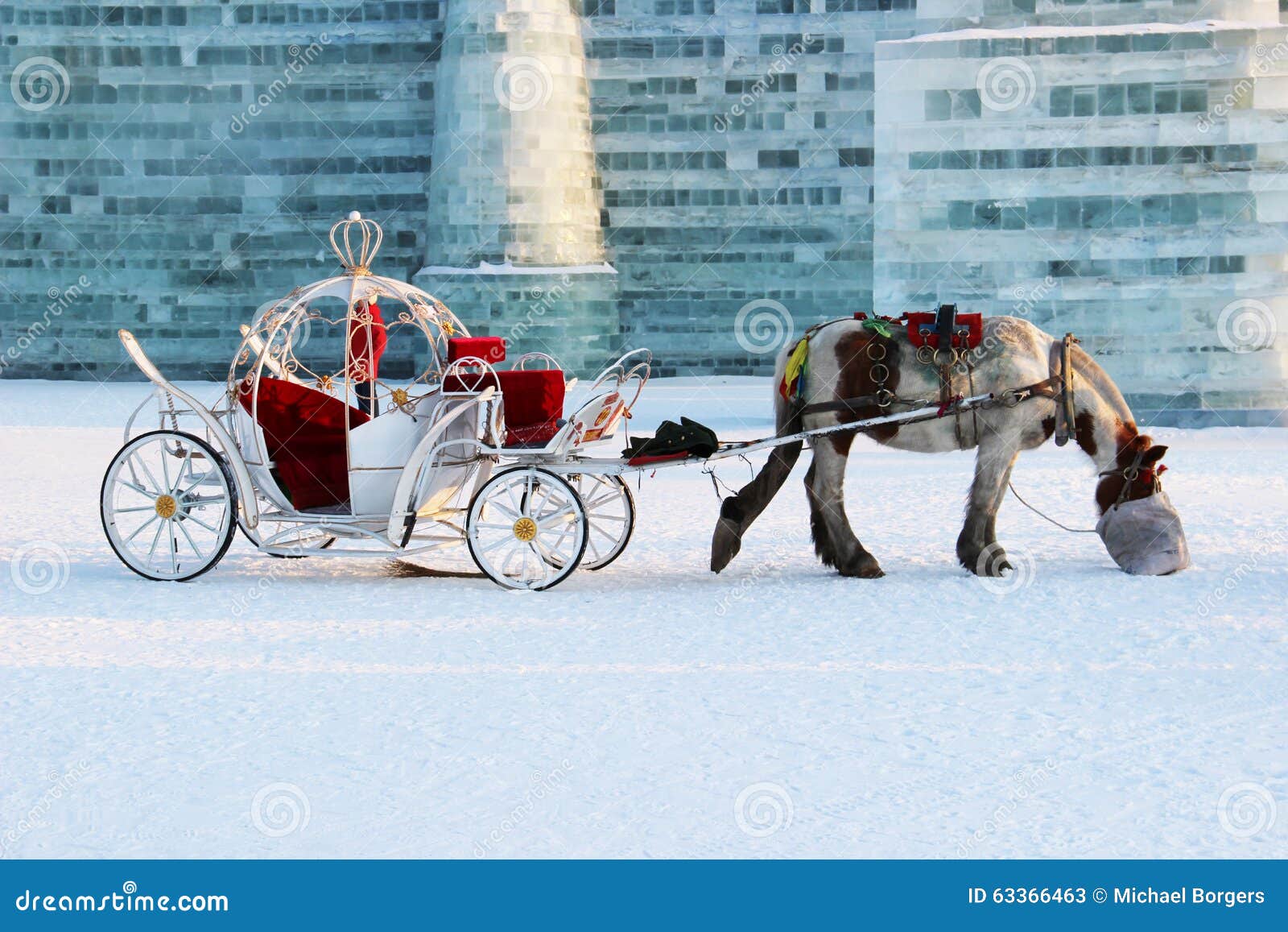 Horse and Carriage in Winter Stock Image - Image of harbin, winter ...