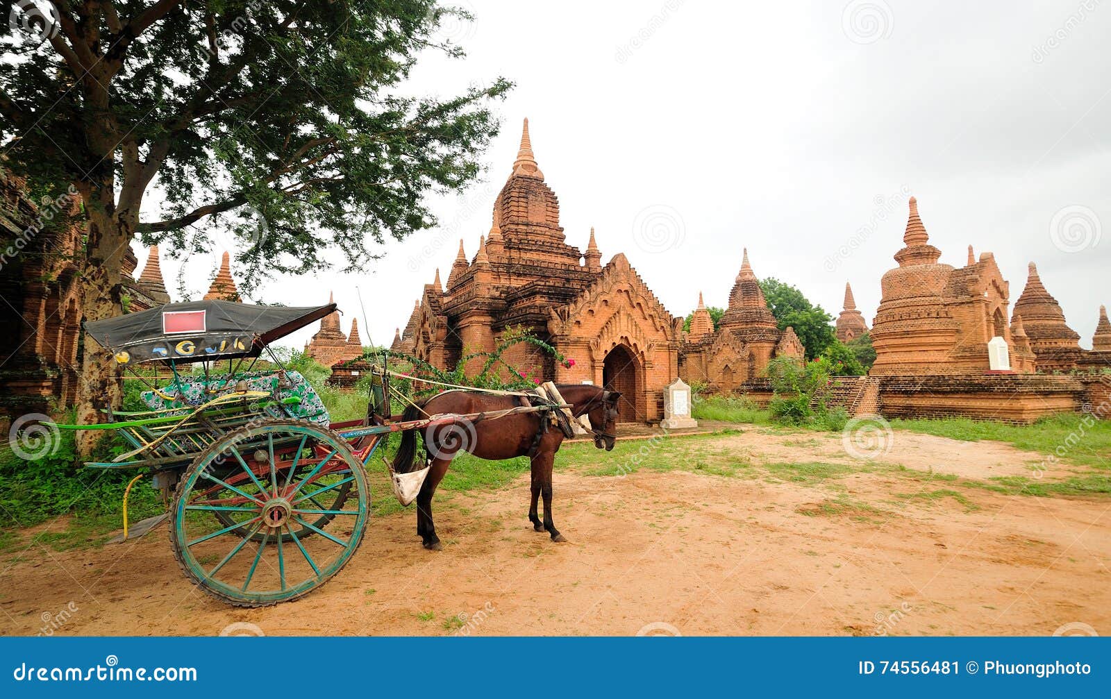 Horse Cart at Bagan, Myanmar Editorial Photo - Image of cart, bagan ...
