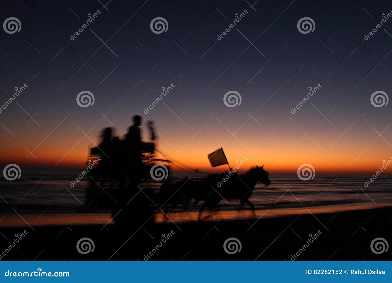 Horse Cart Running in Sunset Stock Photo - Image of countryside, road ...