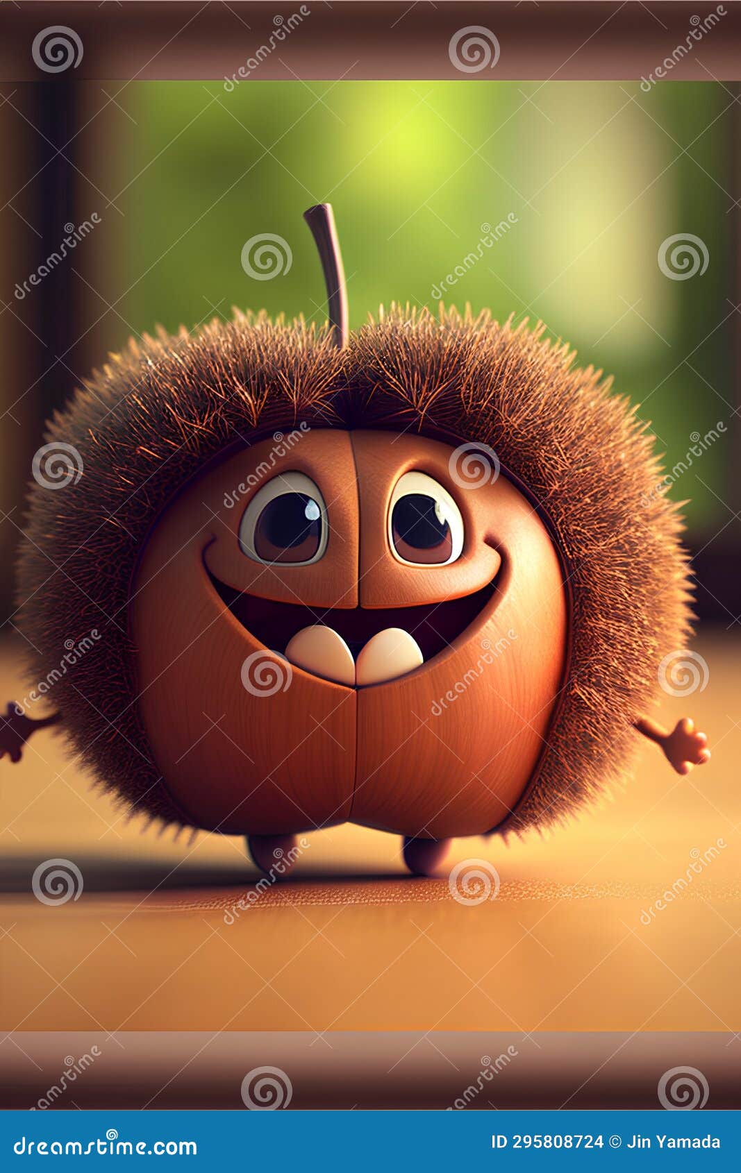 Horse Chestnut Smiling at the Camera. 3D Render Stock Illustration ...