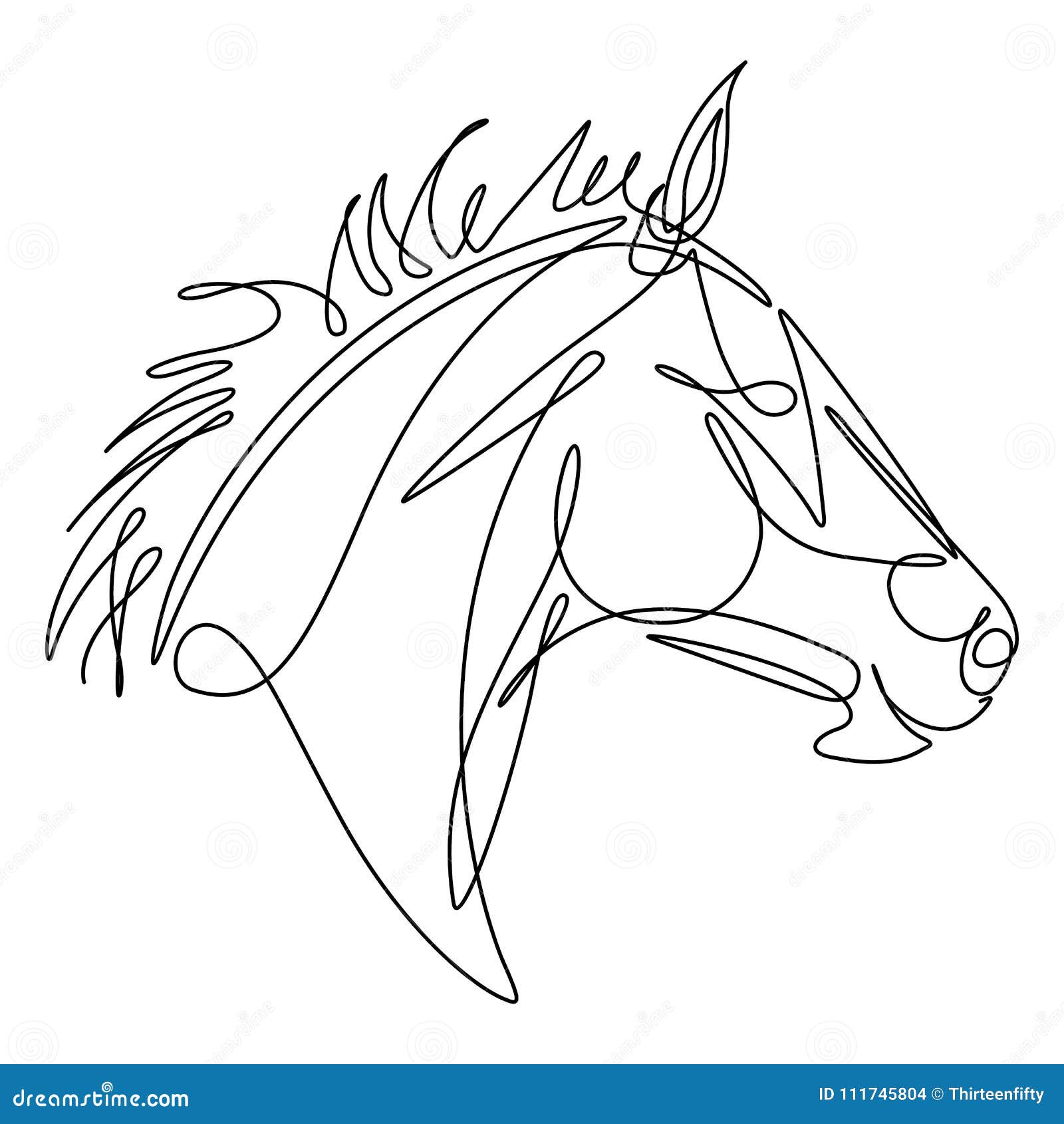 Horse Continuous Line Vector Stock Vector - Illustration of horse ...