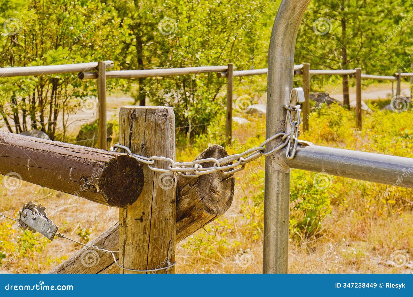 Horse Corral Fence and Gate Stock Image - Image of entrance, wooden ...