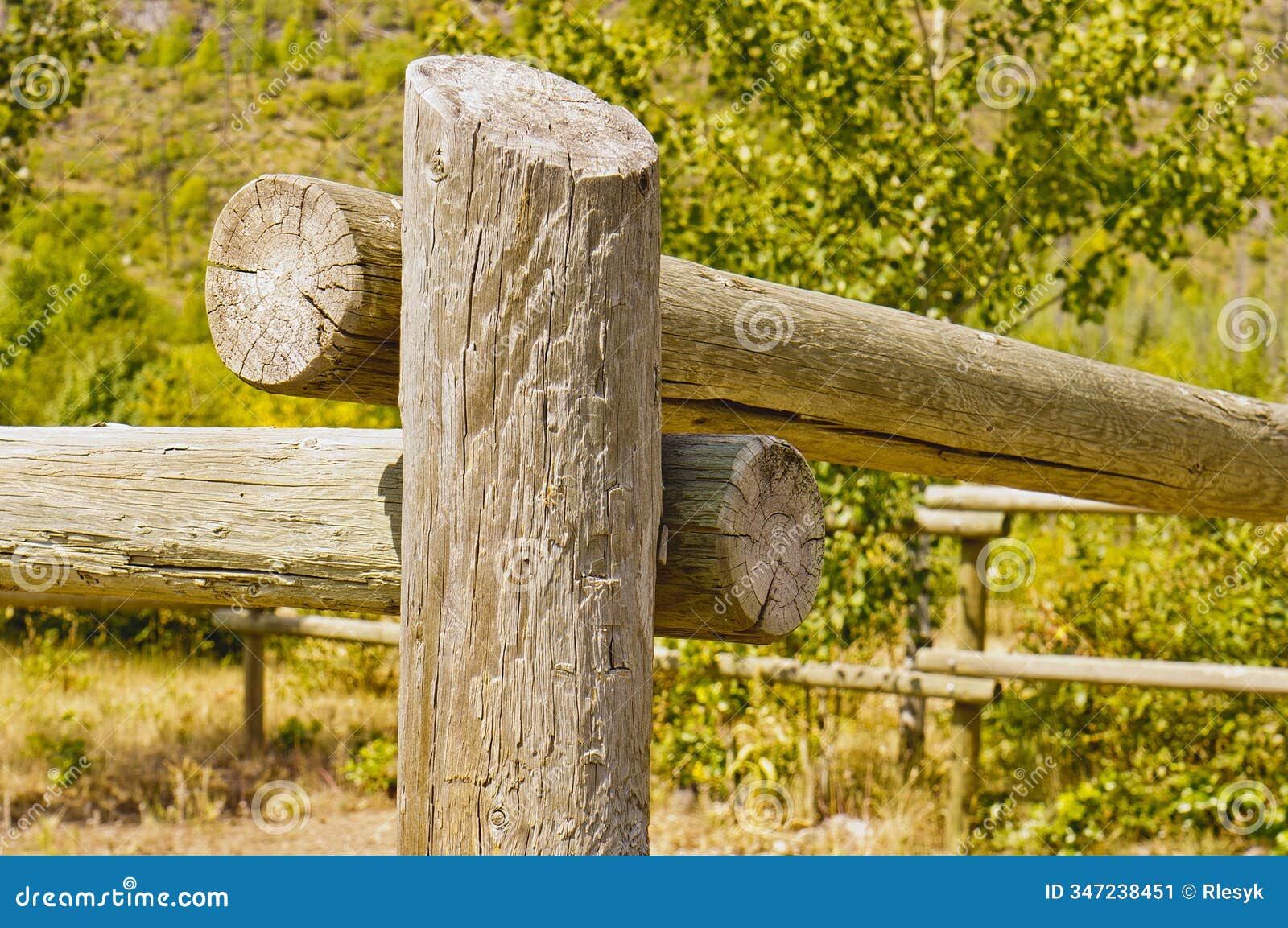 Horse Corral Showing Corner Joint Construction Stock Image - Image of ...