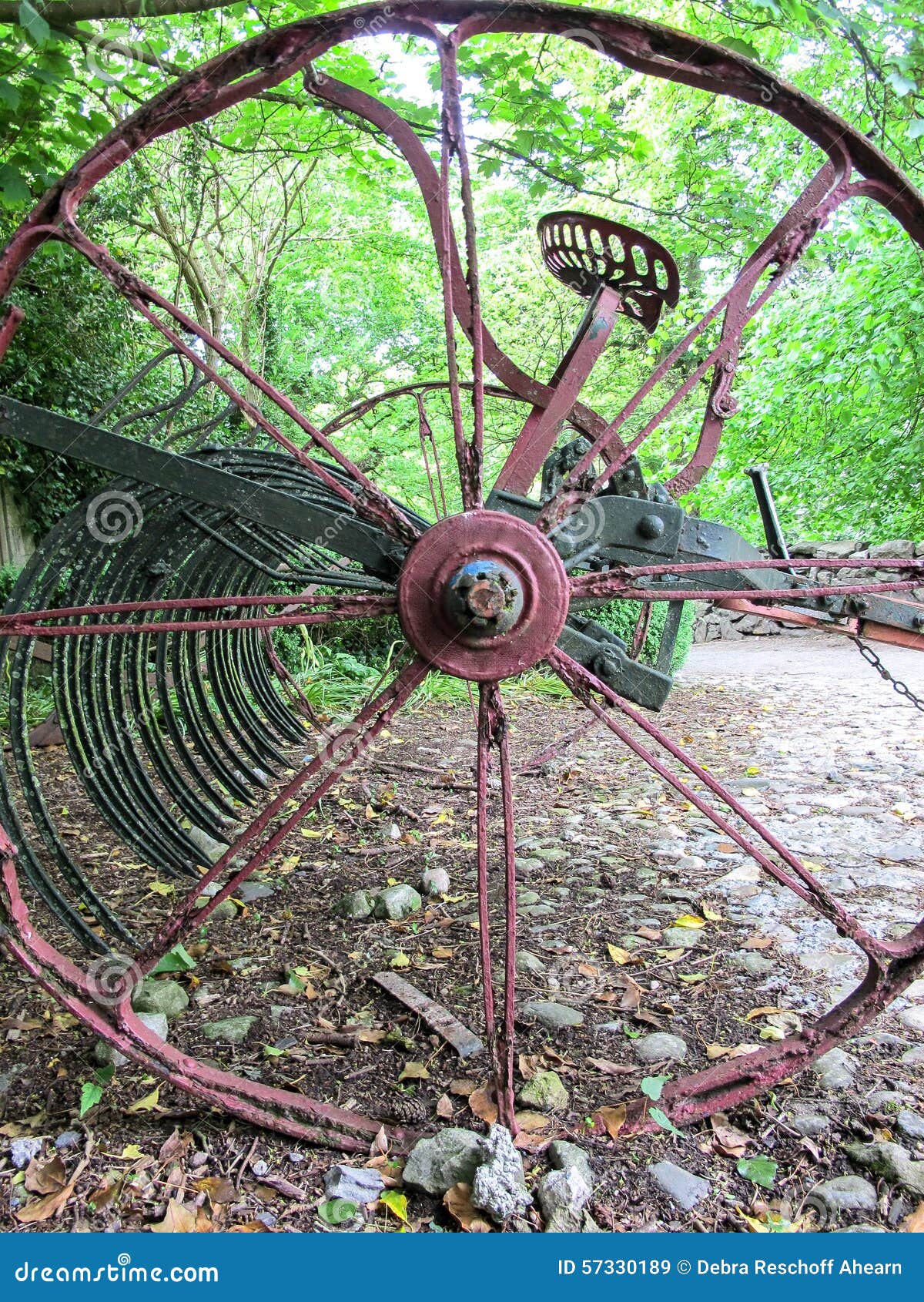 Horse Drawn Rustic Hay Rake Stock Image - Image of construction ...