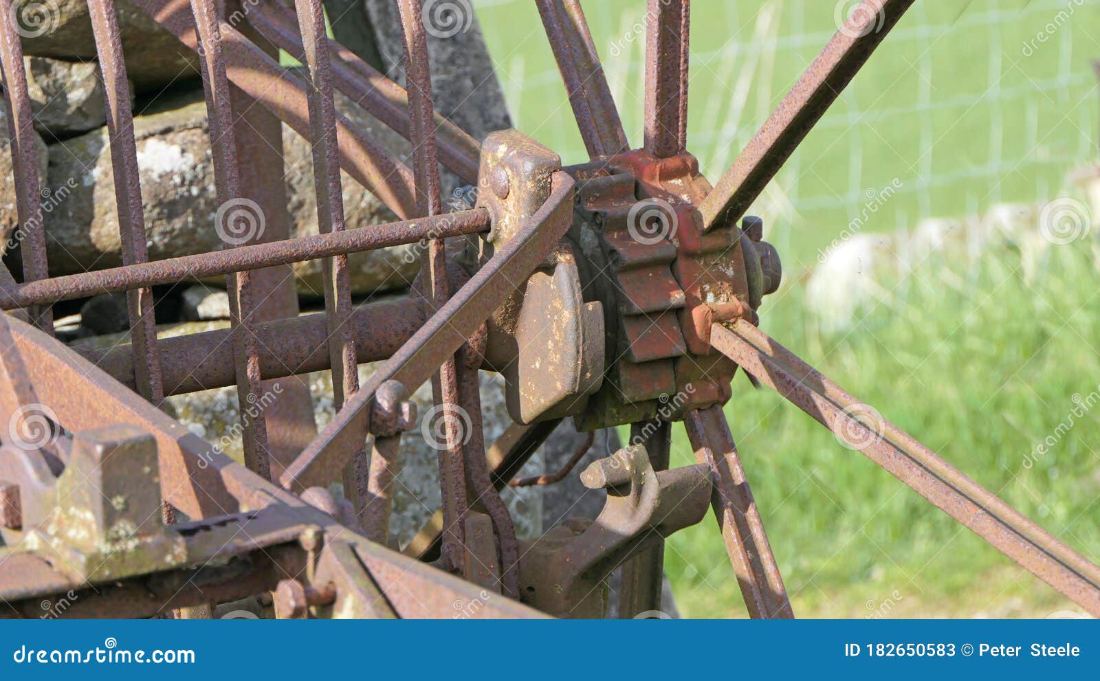 Horse Drawn Hay Rake Used for Raking Hay and Grass Stock Image - Image ...