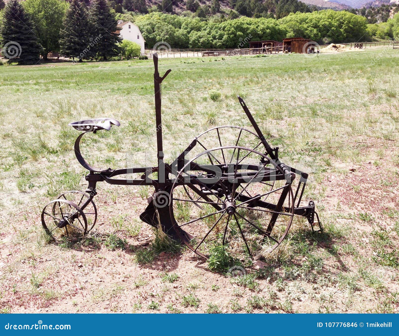 Horse drawn plow stock photo. Image of tool, farm, ranch - 107776846