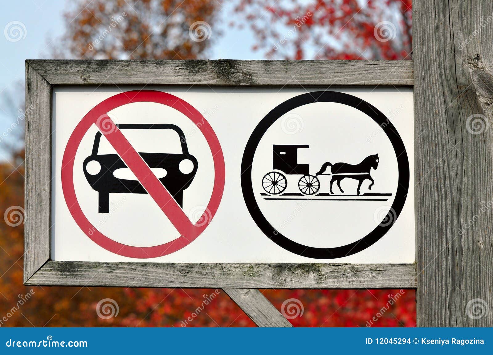 Only Horse-drawn Vehicles Sign Stock Photo - Image of horse, sign: 12045294