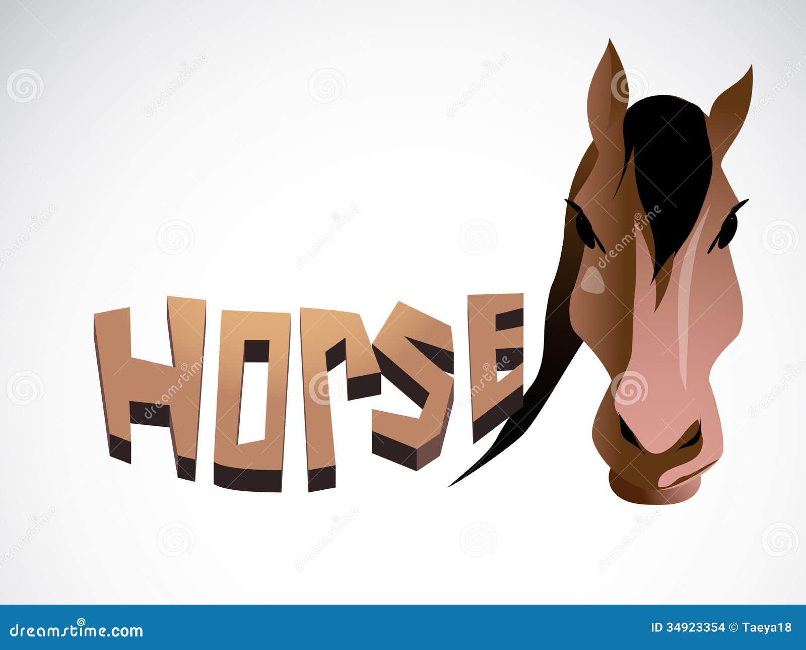 Horse face stock vector. Illustration of mammal, mane - 34923354