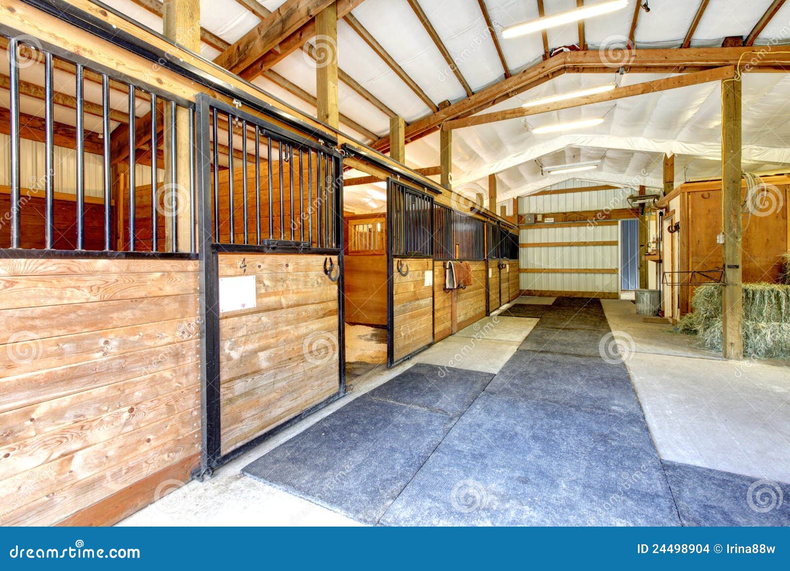 Horse Farm Stable Shed Interior. Stock Photo - Image of structure, farm ...