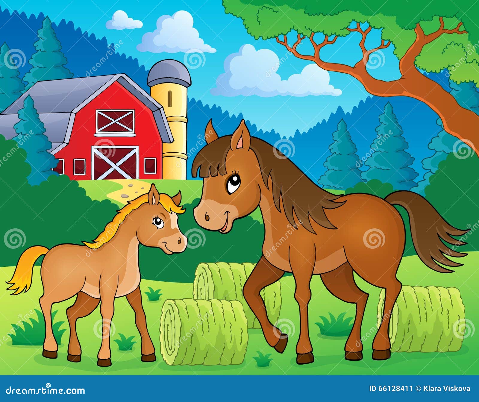 Horse with Foal Theme Image 3 Stock Vector - Illustration of cute, pony ...