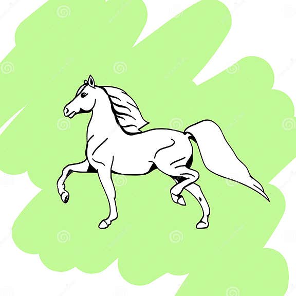 Horse in Forward Motion Vector Stock Vector - Illustration of forward ...