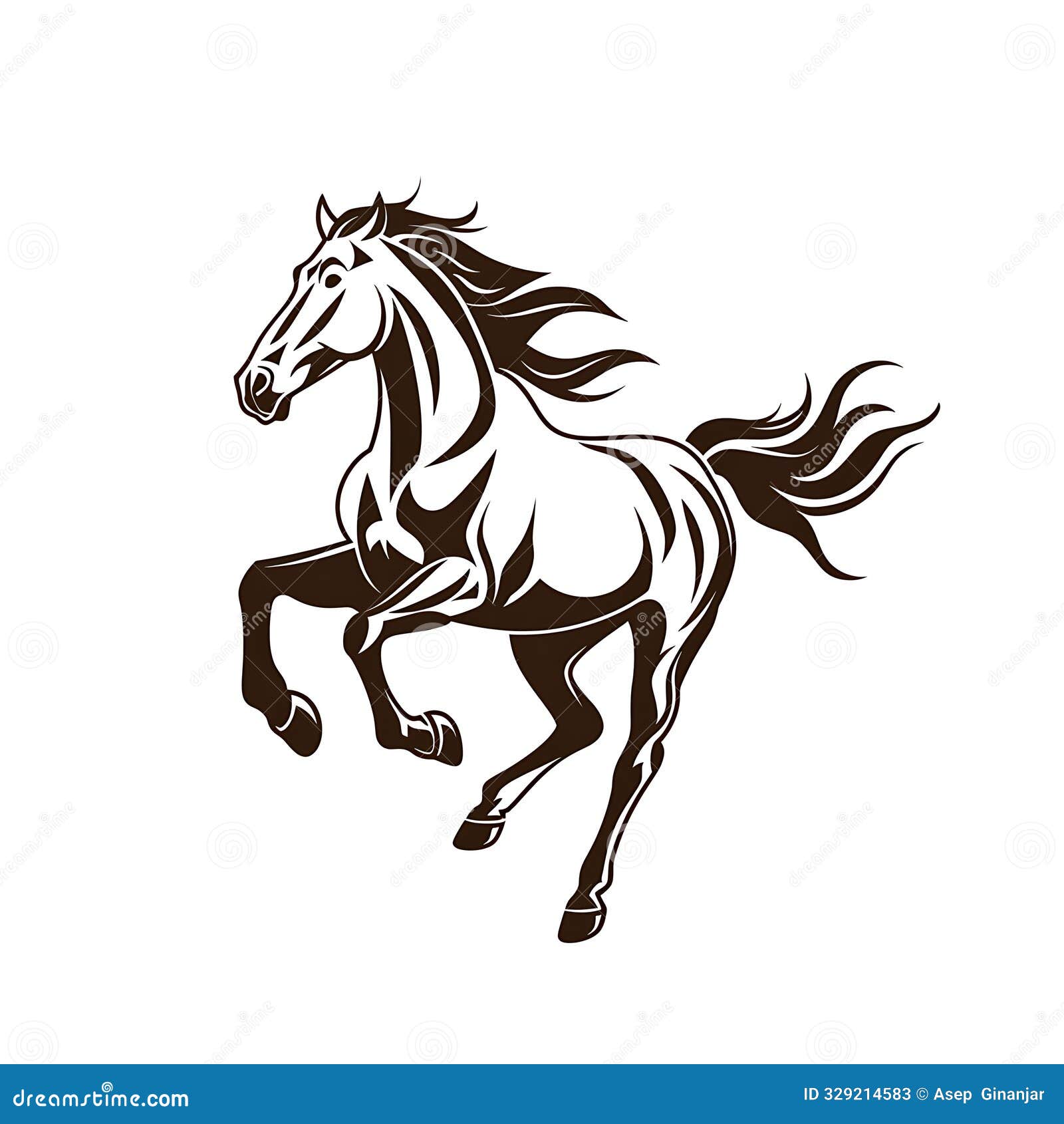 Horse in Full Gallop stock vector. Illustration of green - 329214583