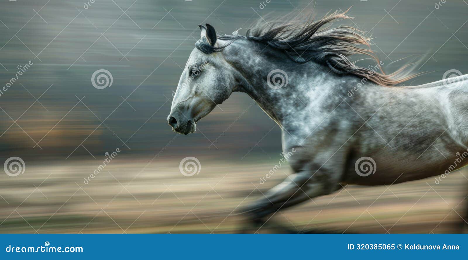 A Horse Galloping, with Motion Blur Capturing the Power and Speed of ...
