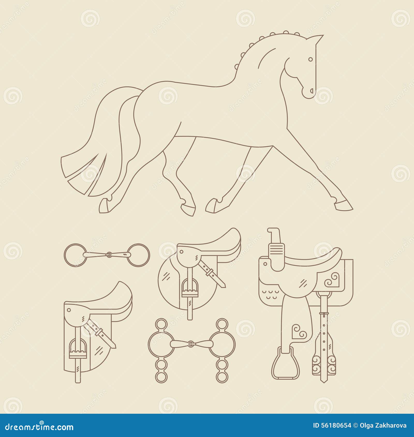 Horse Gear stock vector. Illustration of riding, hippodrome - 56180654 Horse Gear stock vector. Illustration of riding, hippodrome - 56180654
