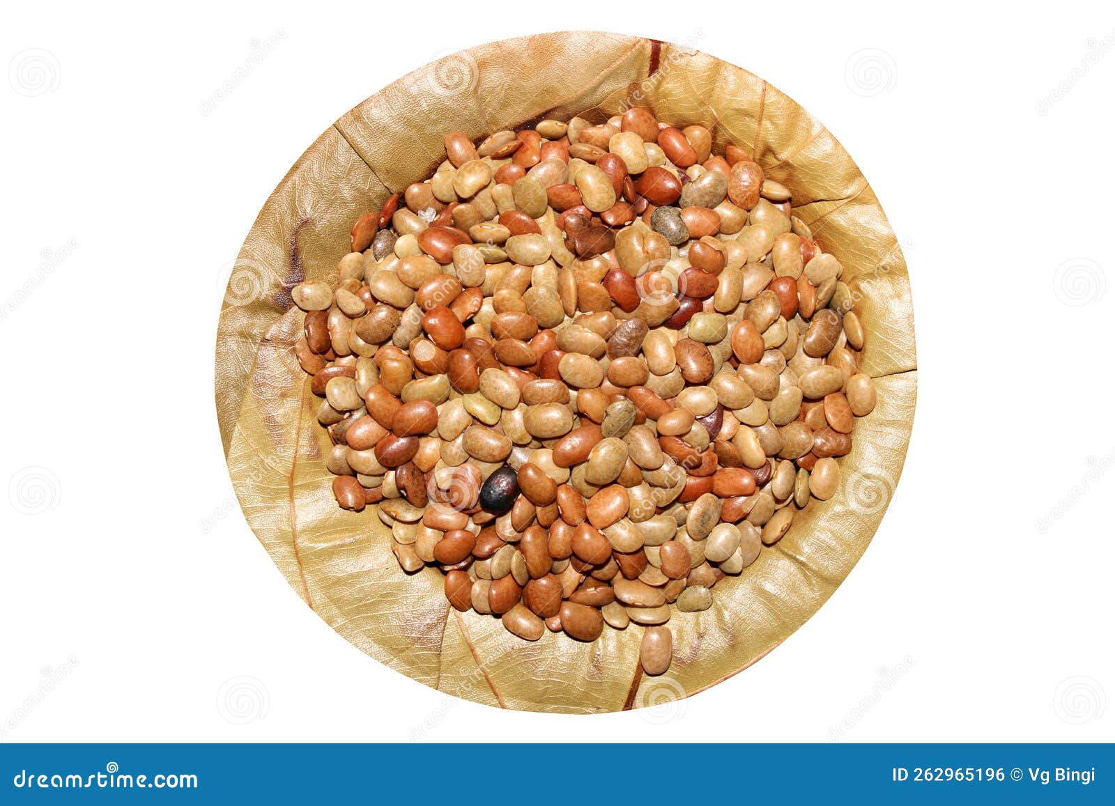 Horse Gram on a Sal Tree Leaf Plate Stock Photo - Image of kulthi ...