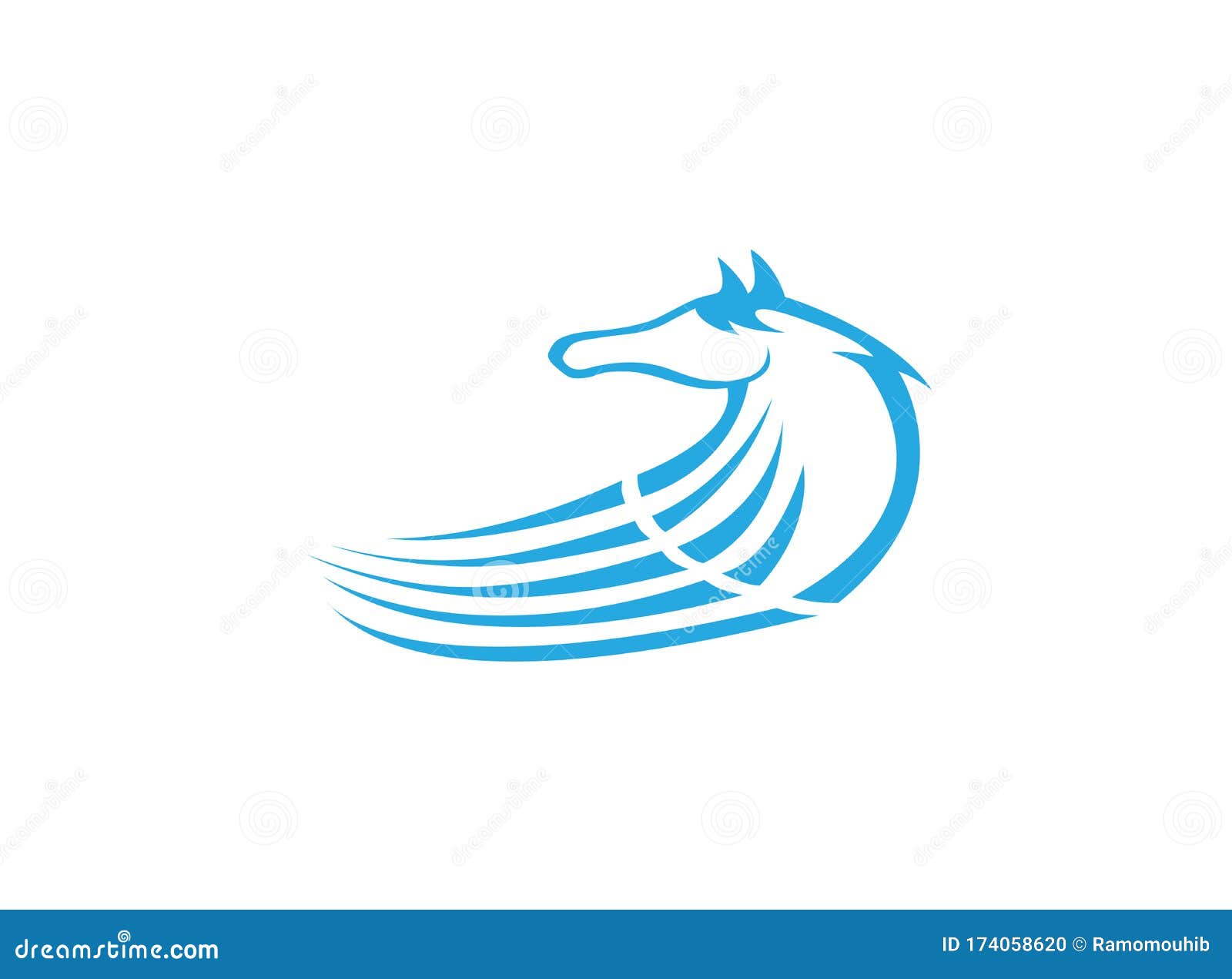 Horse Head and Steed or Mare for Logo Design Illustration on White ...