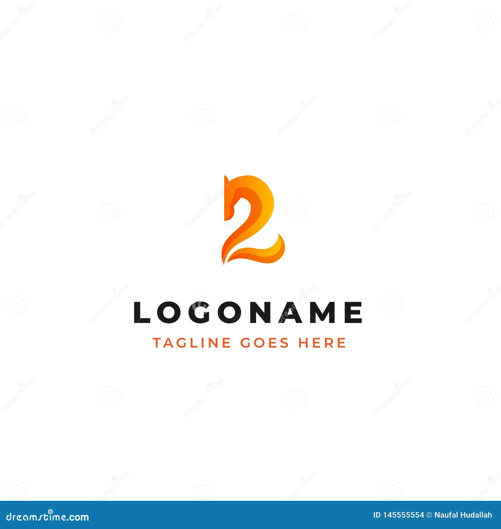 Horse Head Vector Logo Design with Number 2 Symbol Icon Graphic Stock ...