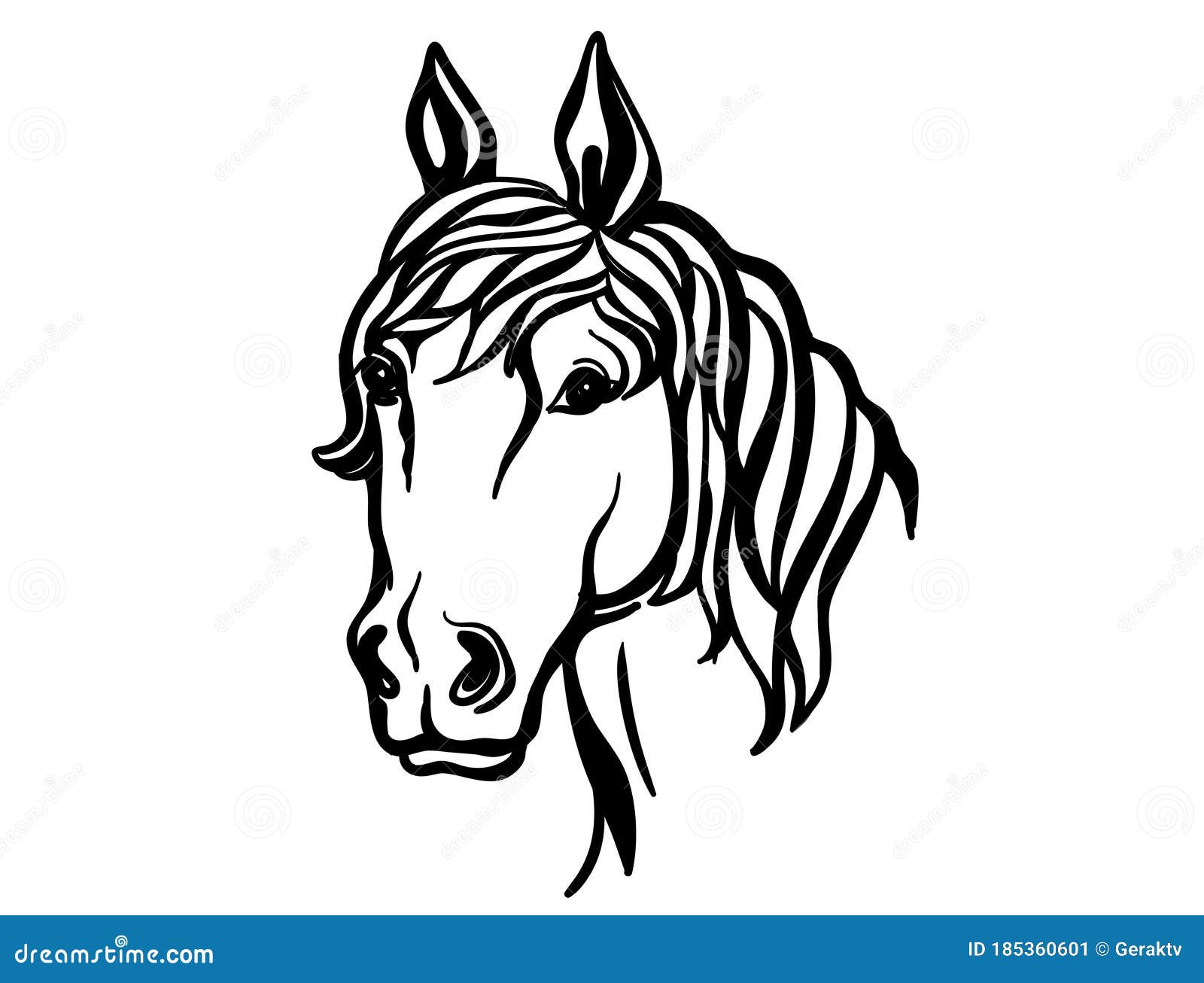 Horse Head. Vector Silhouette of Printable File. Farm Animal Isolated ... Horse Head. Vector Silhouette of Printable File. Farm Animal Isolated ...