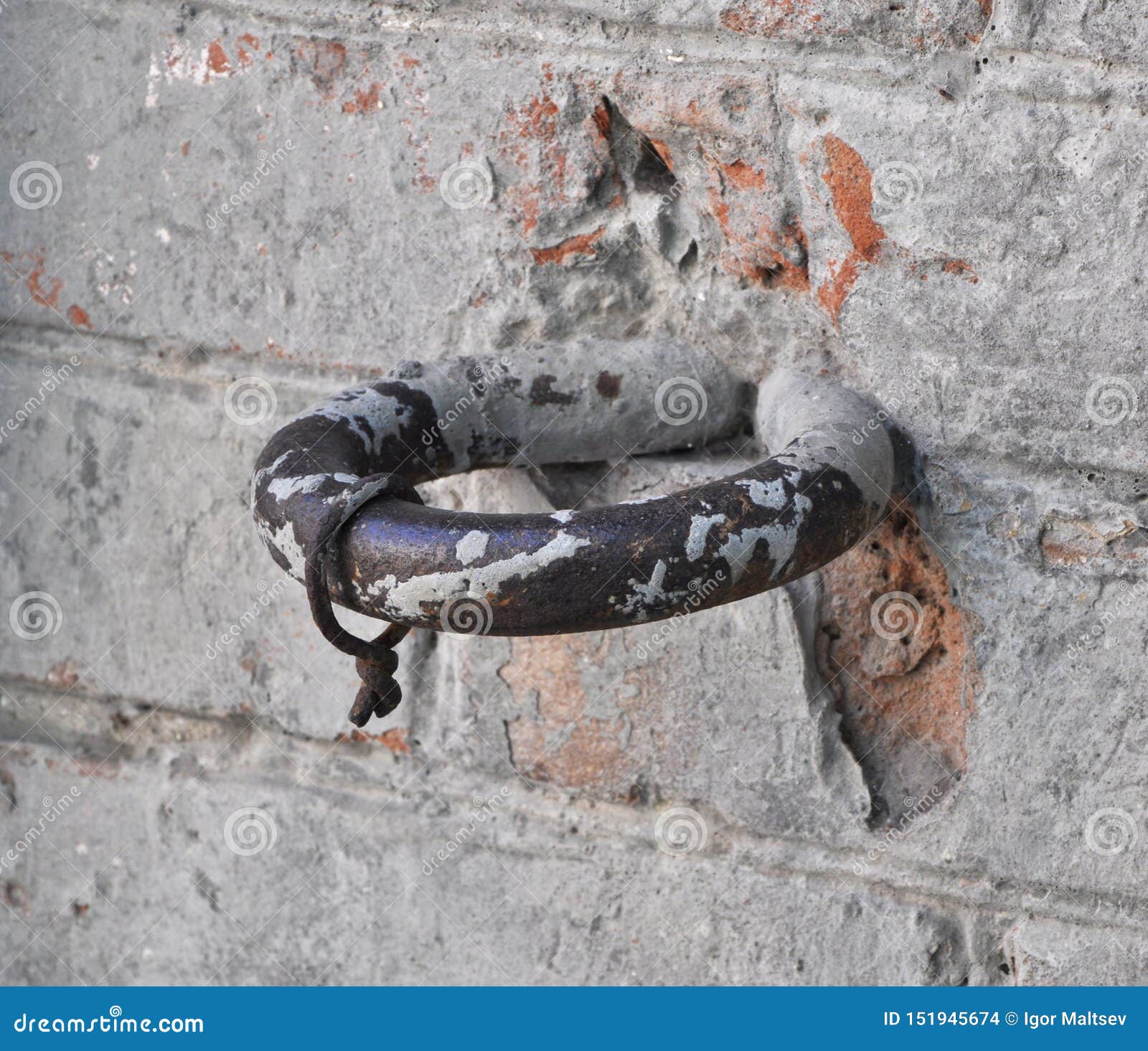 Horse Hitching Ring on a Roughly Plastered Wall Stock Photo - Image of ...