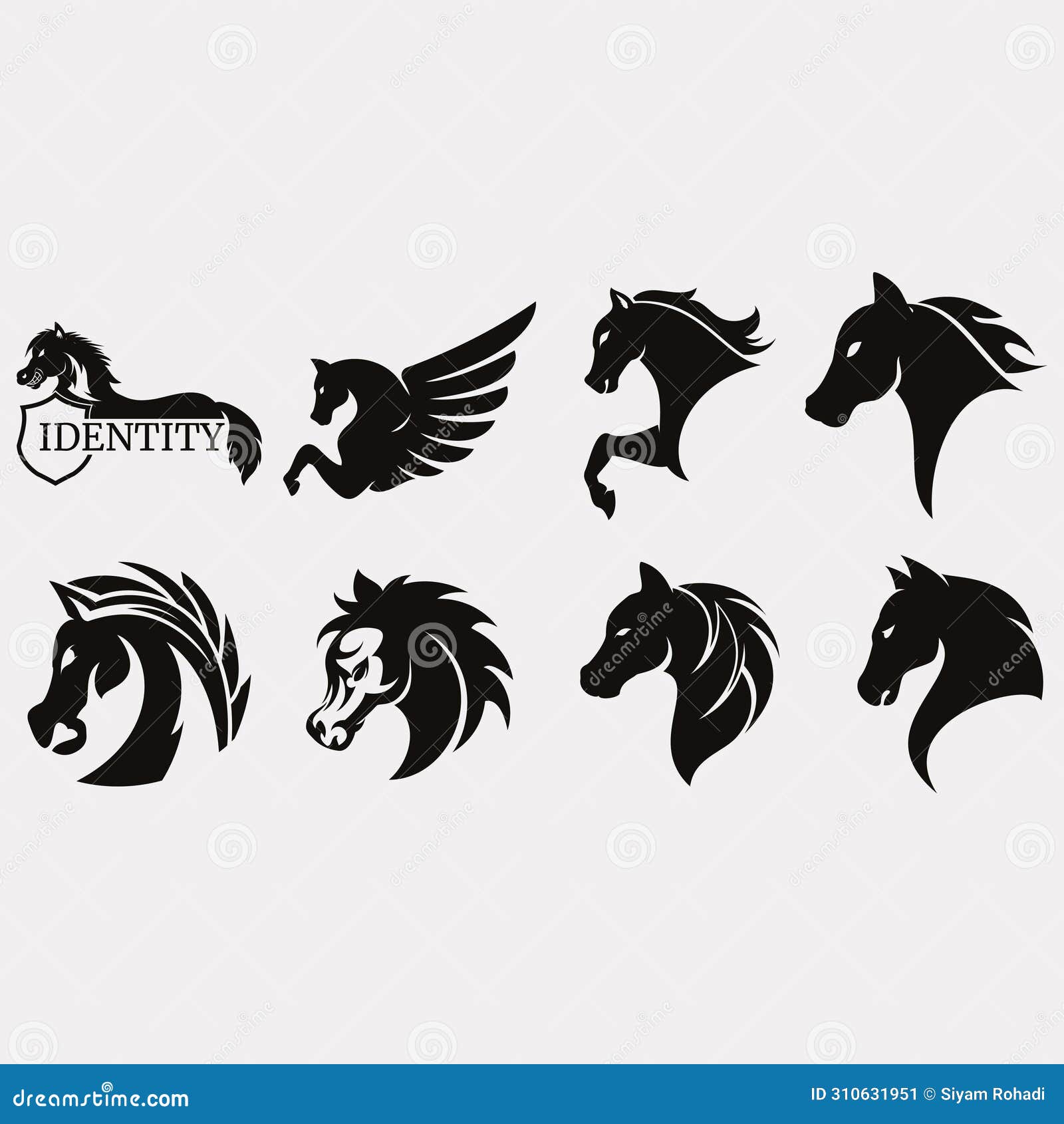 Horse icon set stock vector. Illustration of mare, design - 310631951