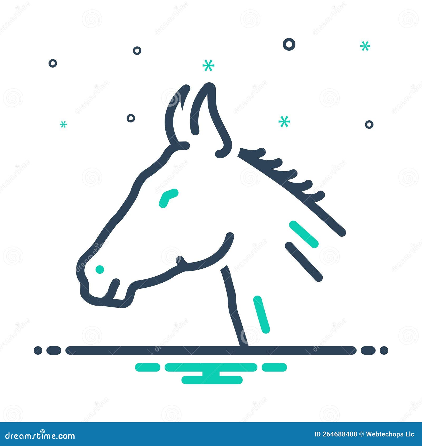 Mix Icon for Horse, Steed and Equine Stock Illustration - Illustration ...