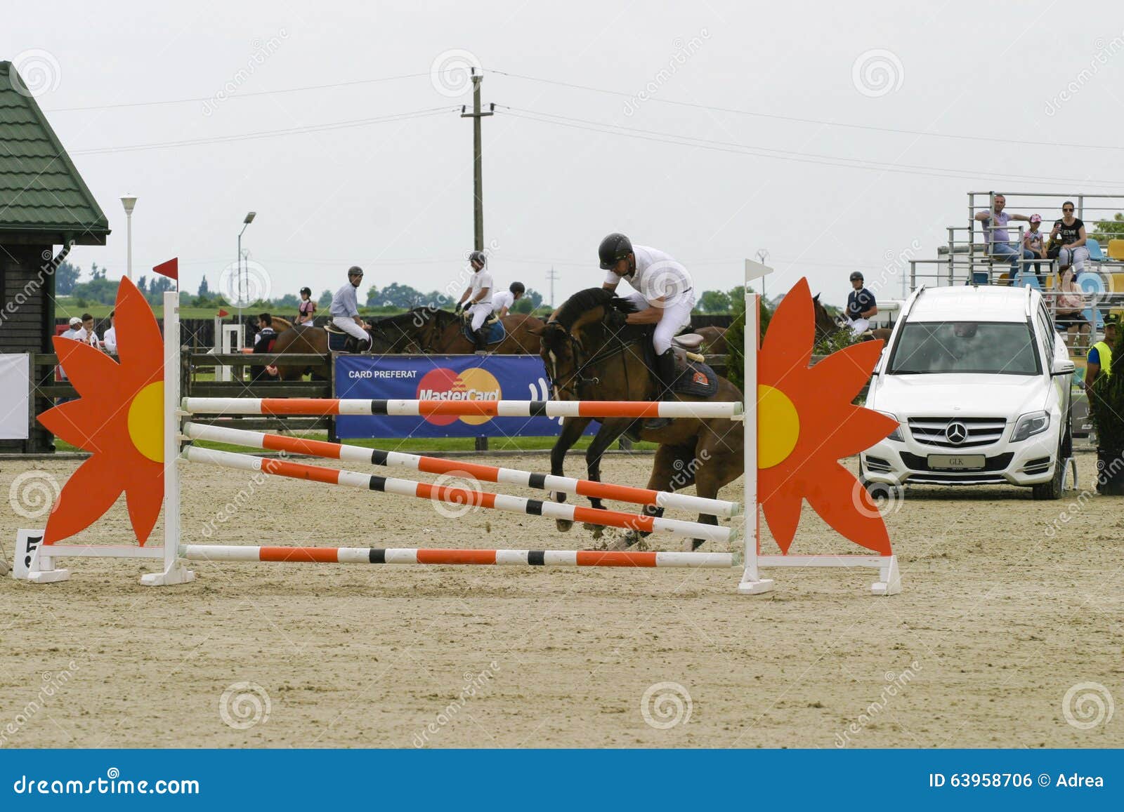 Equitation Contest, Horse Refusing To Jump Over an Obstacle Editorial ...