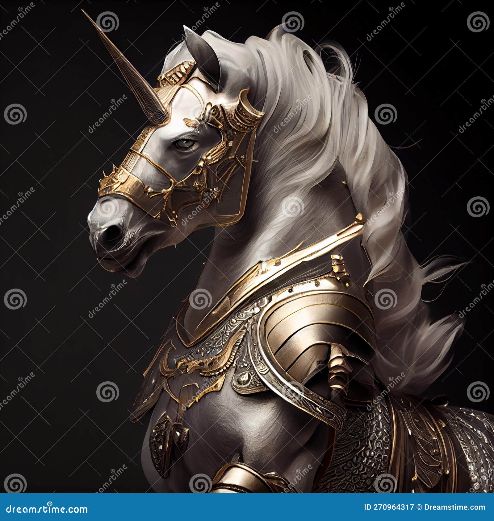 Horse in Knight& X27;s Armor Unicorn Stock Illustration - Illustration ...