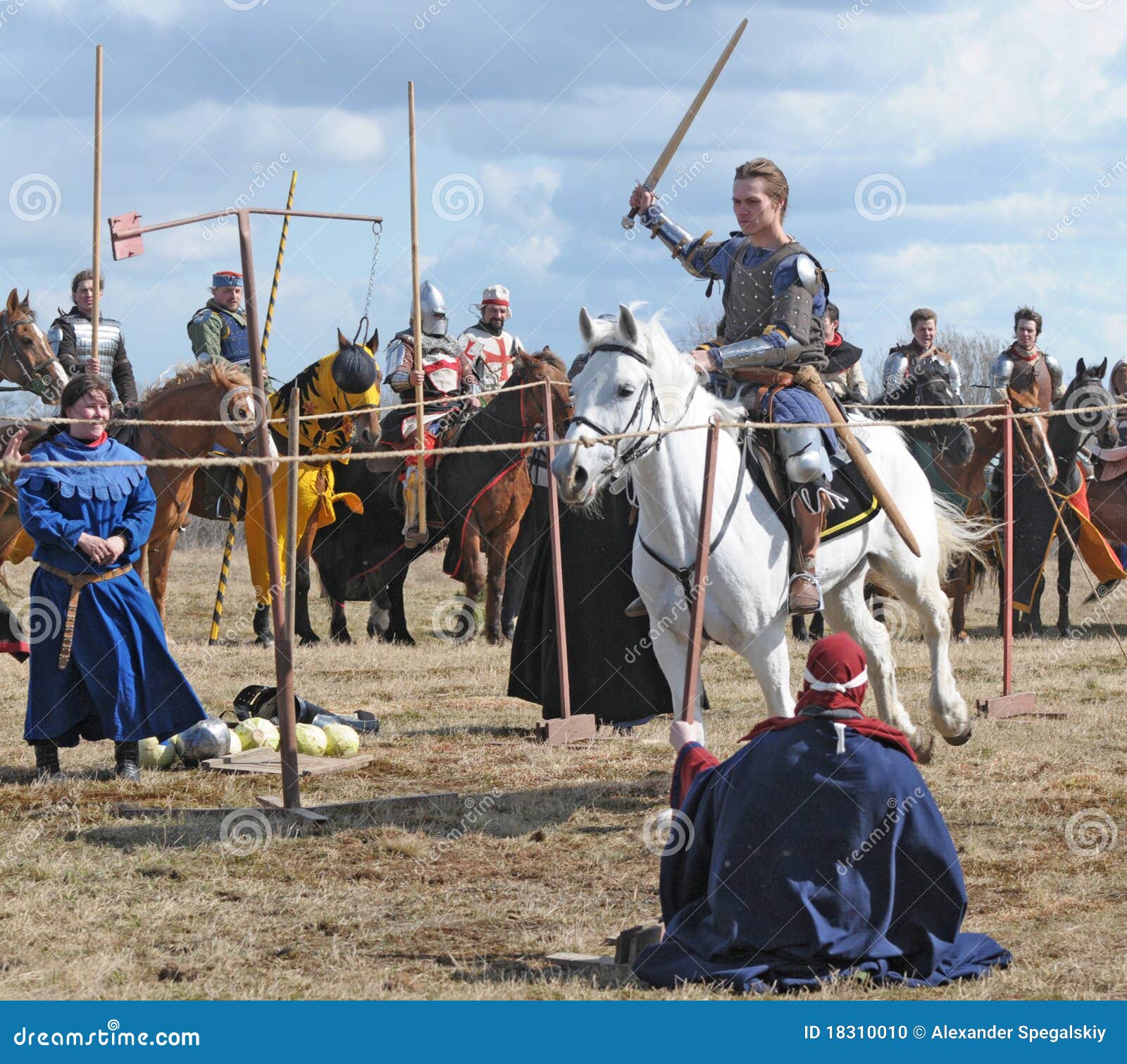 The Horse Knight with a Sword in a Hand on a White Editorial Image ...
