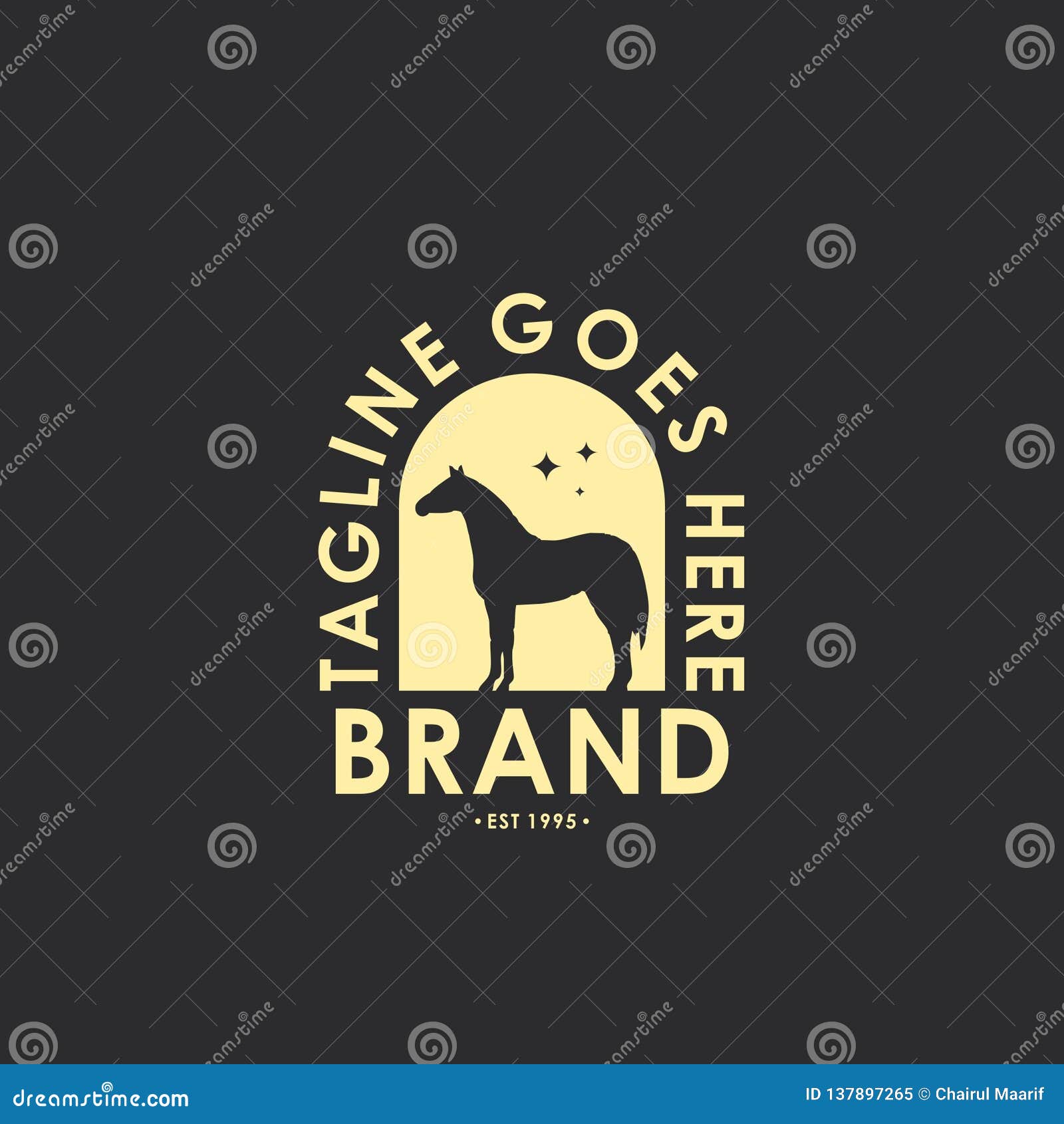 Horse Label Logo Design Template. Design Elements For Logo, Label ...