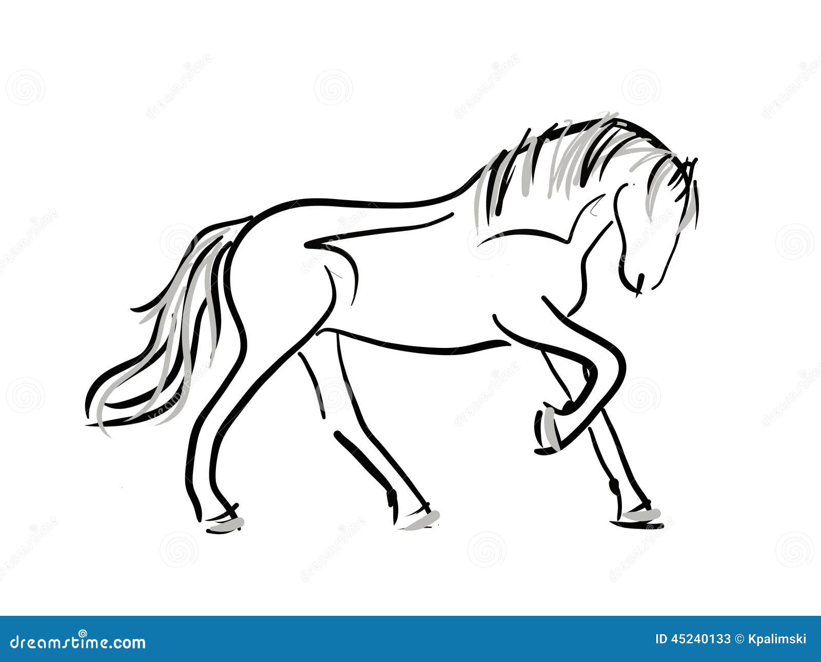 Horse line art sketch stock illustration. Illustration of horse - 45240133