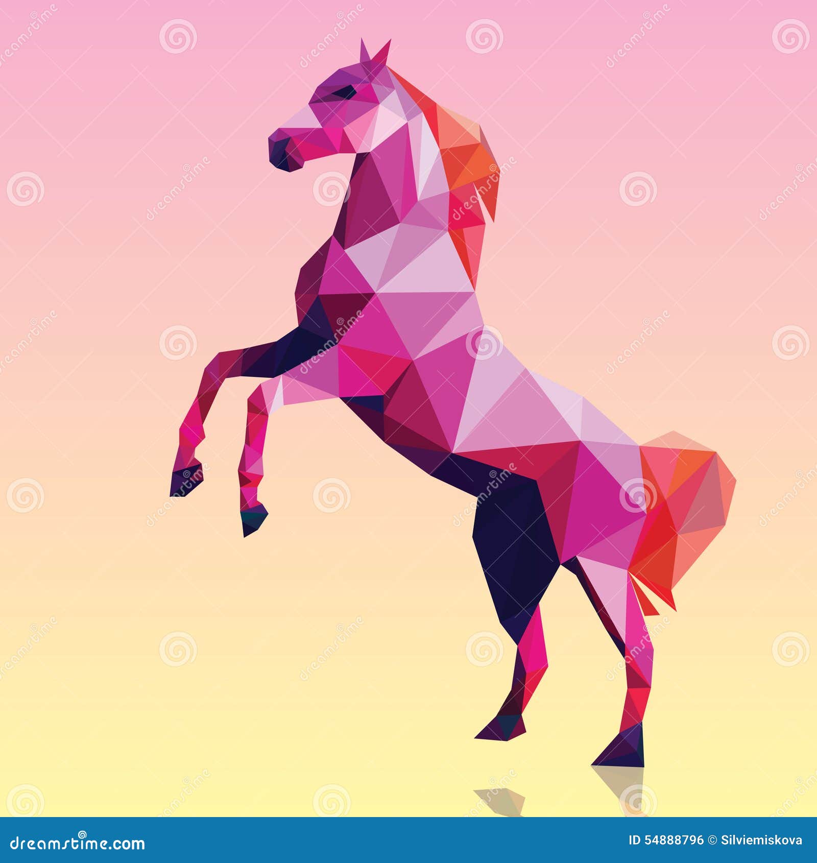 Horse low poly design stock vector. Illustration of decoration - 54888796