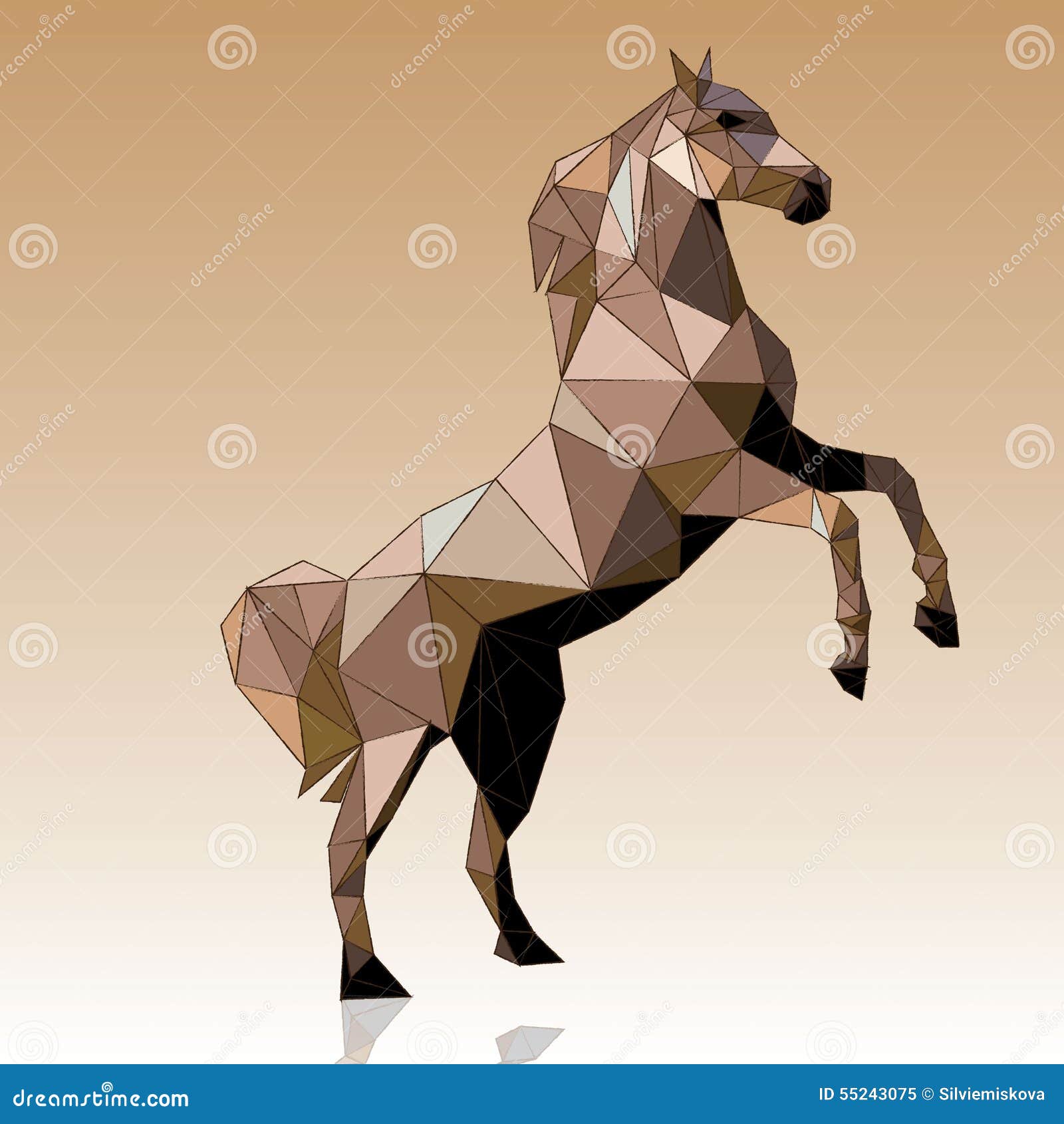 Horse low poly design stock vector. Illustration of holiday - 55243075