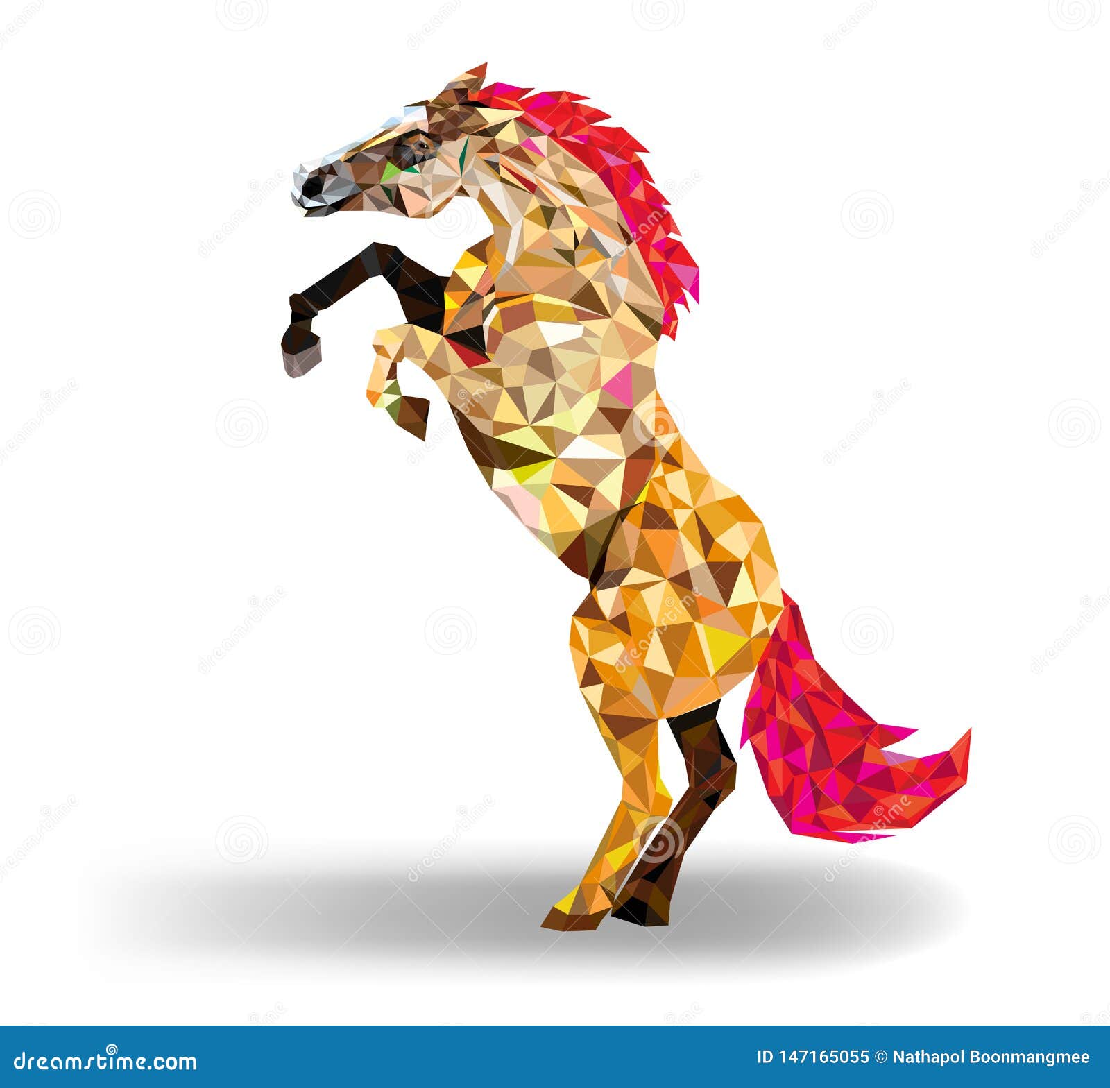 Horse Low Polygon Geometric Pattern Style. Vector Eps 10 Stock Vector ...