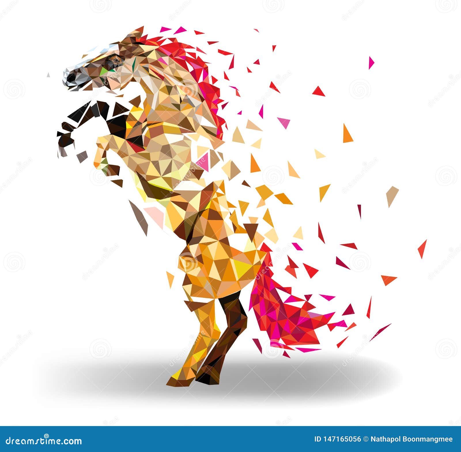 Horse Low Polygon Geometric Pattern Style. Vector Eps 10 Stock Vector ...