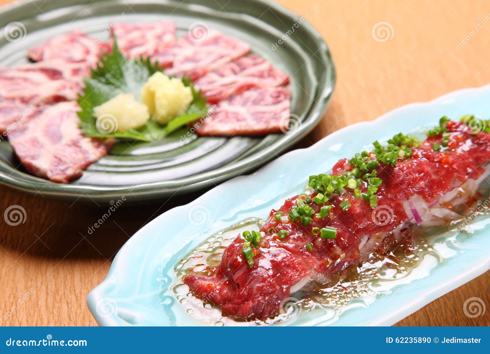Horse meat dishes stock photo. Image of dishes, sashimi - 62235890