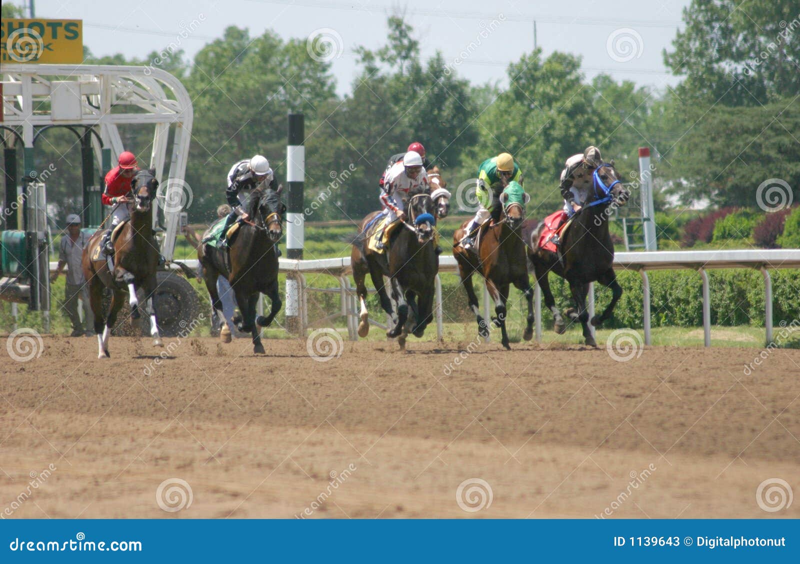 Horse Race stock image. Image of compete, dirt, gates - 1139643