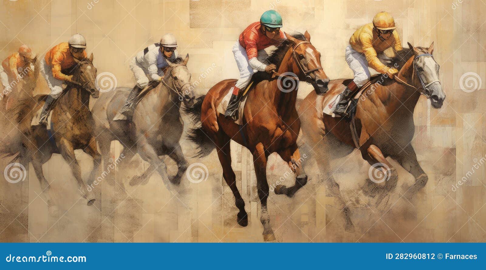 Horse race stock illustration. Illustration of equestrian - 282960812