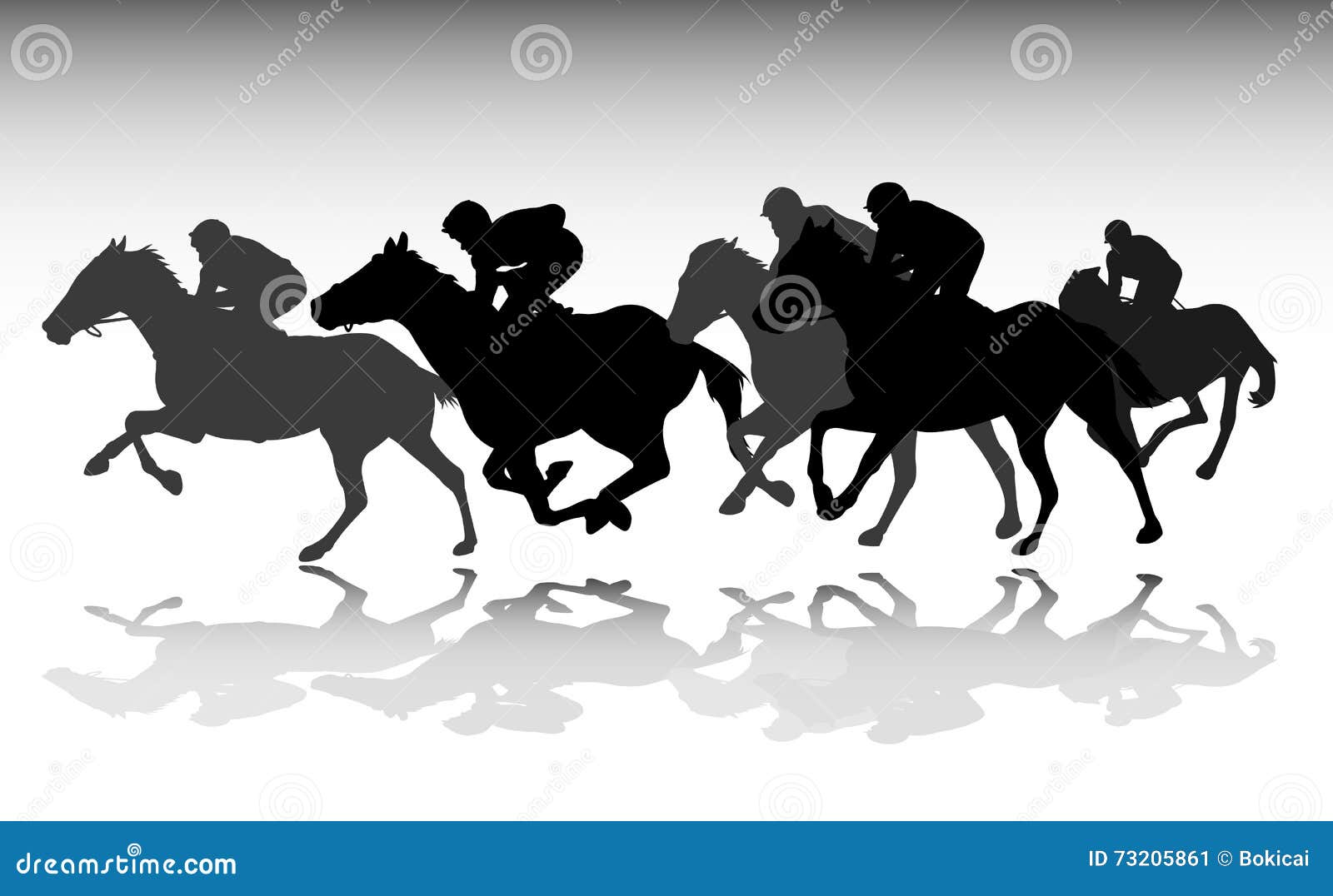 Horse race silhouettes stock vector. Illustration of design - 73205861