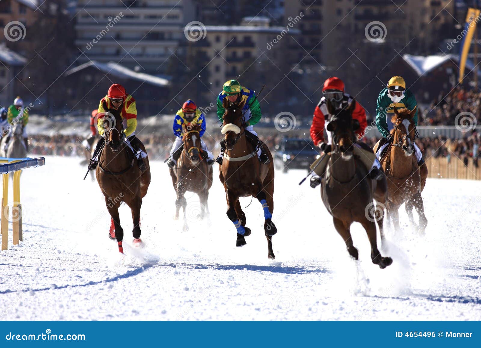 Horse Race in the snow editorial photo. Image of gallop - 4654496