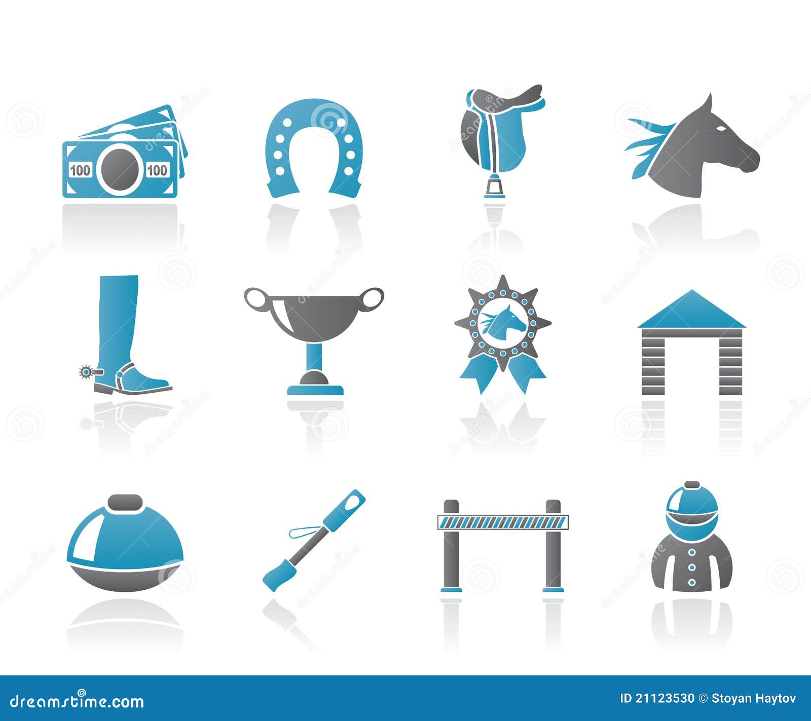 Horse Racing and Gambling Icons Stock Vector - Illustration of stable ...