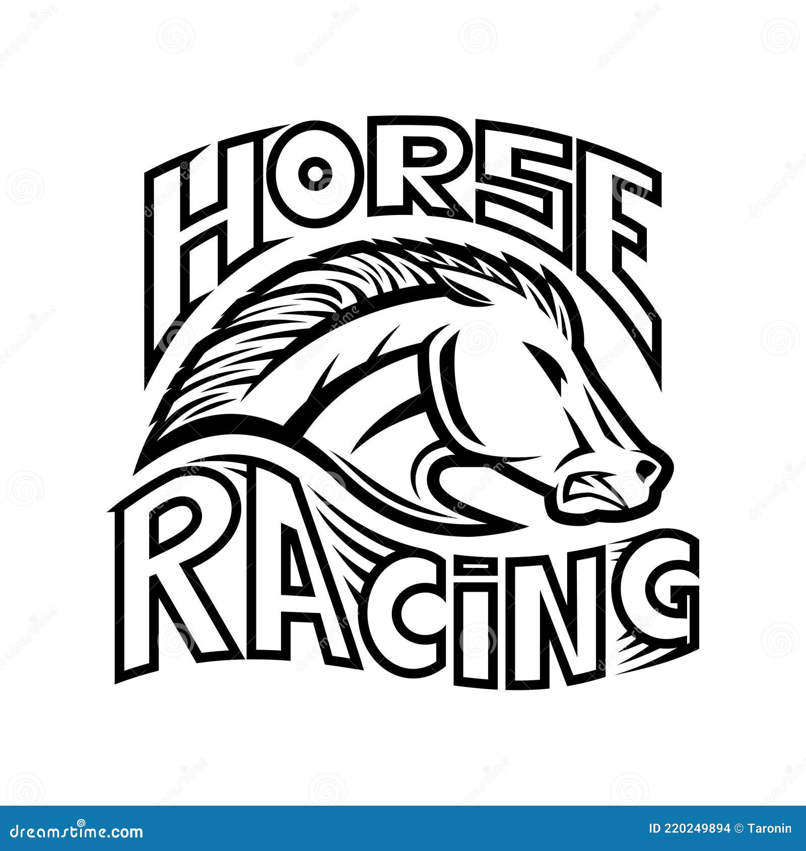 Horse racing icon. stock vector. Illustration of angry - 220249894